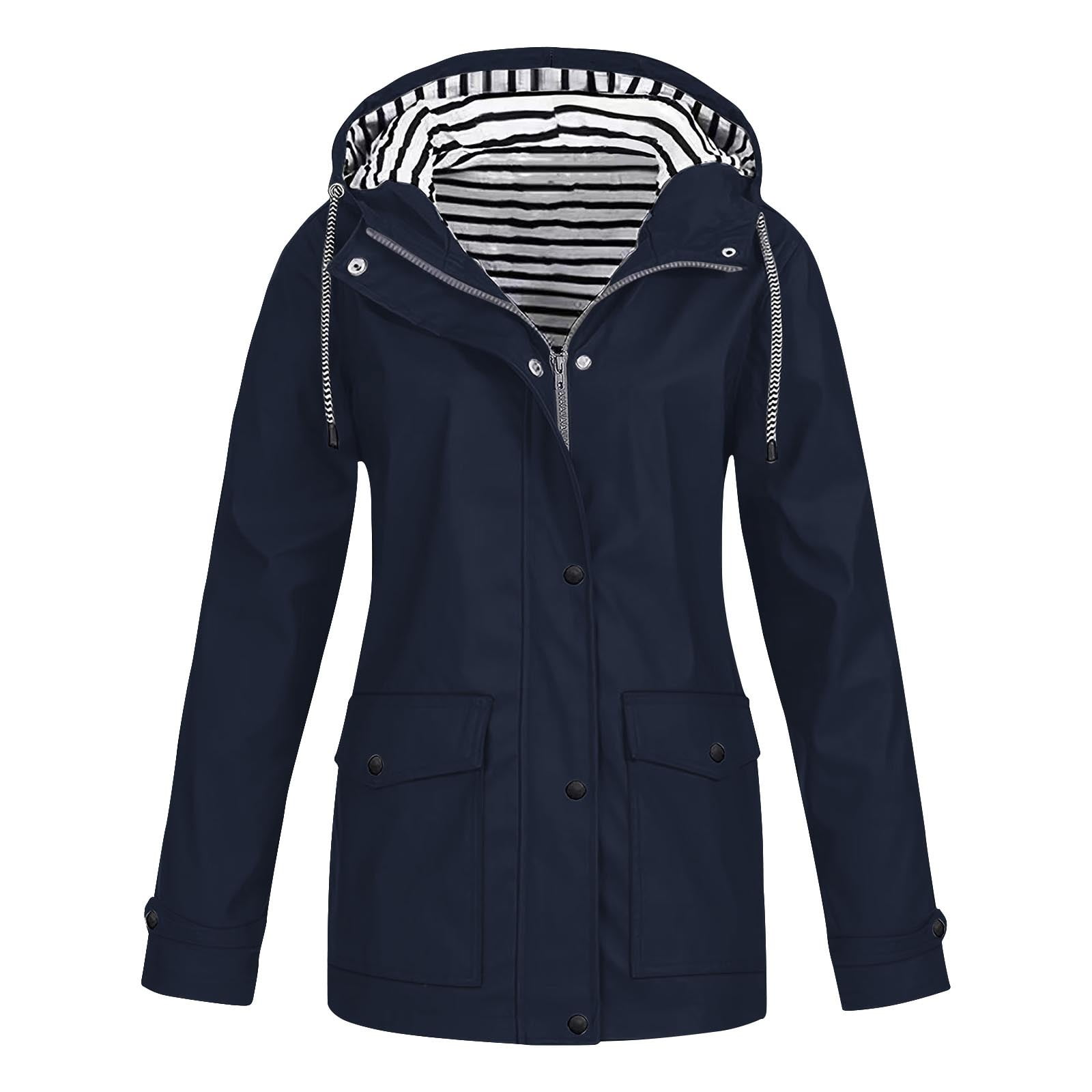 BADHUB Fleece Lined Rain Jacket for Women Waterproof With Hood Plus ...