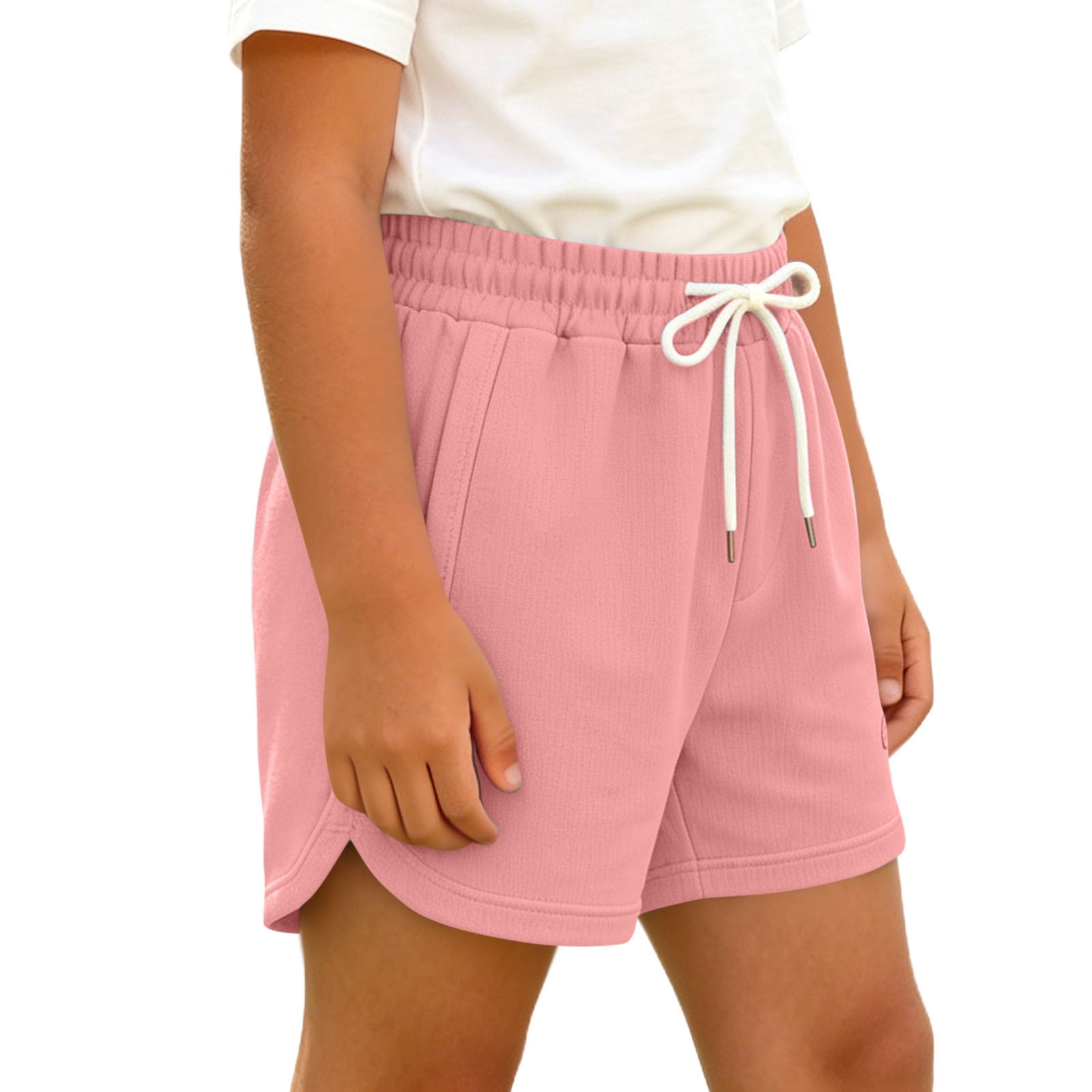 BADHUB Girls' Bermuda Shorts Cotton Wide Leg Cargo Shorts High Waist ...