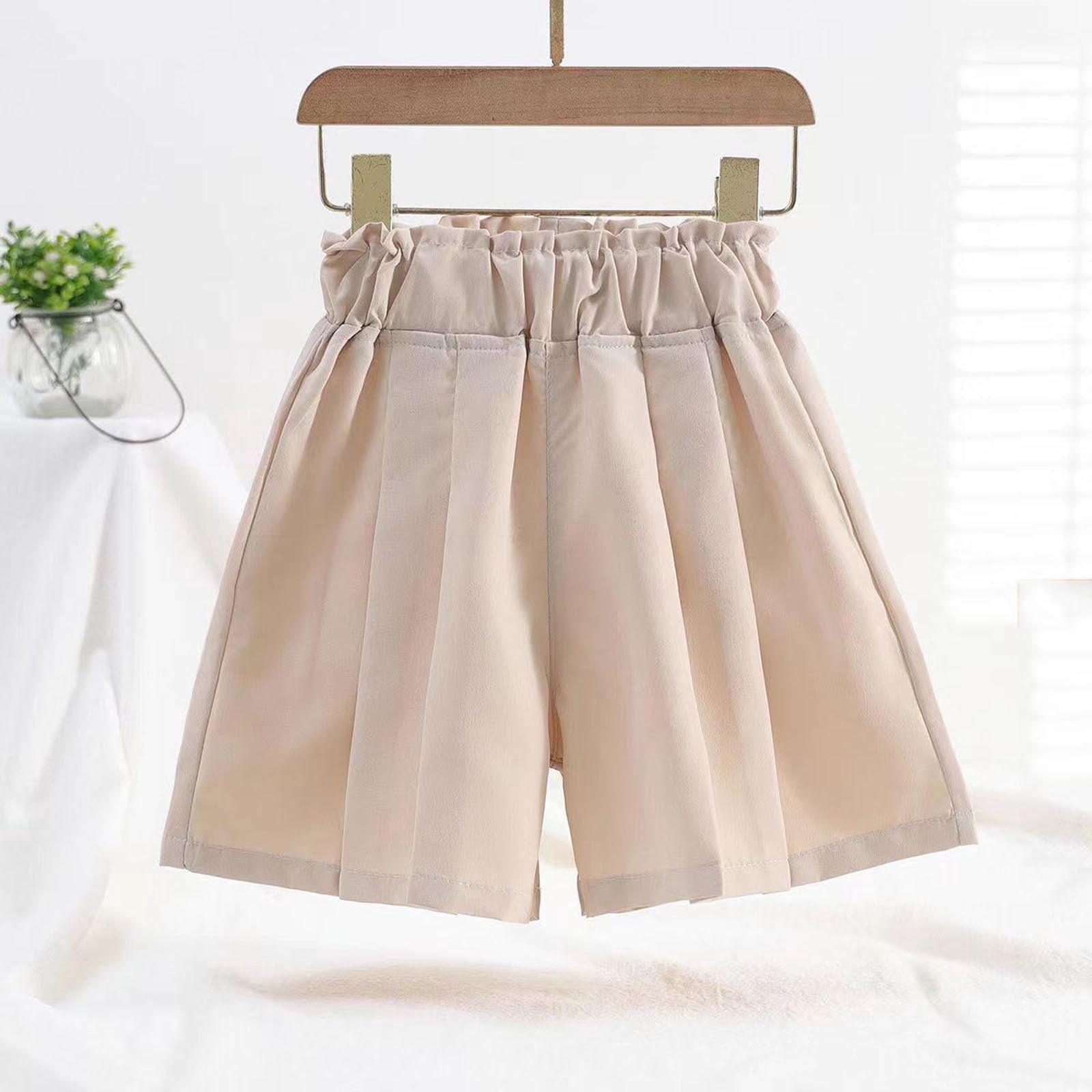BADHUB Girls Shorts Elastic Waist Wide Leg Flowy Shorts Lounge Summer ...