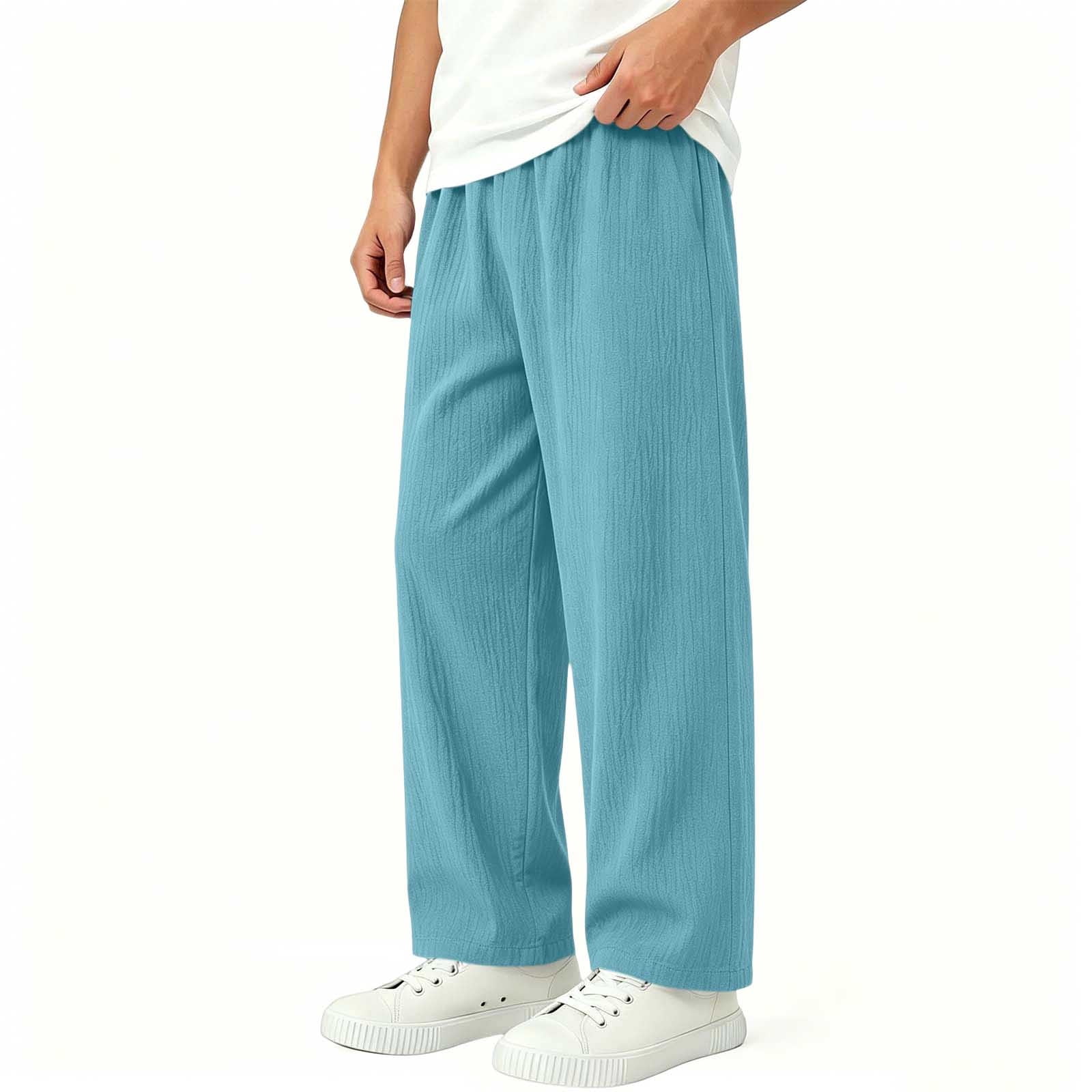 BADHUB Linen Pants for Boys Girls Cotton Baggy Boho Summer Casual Pants ...