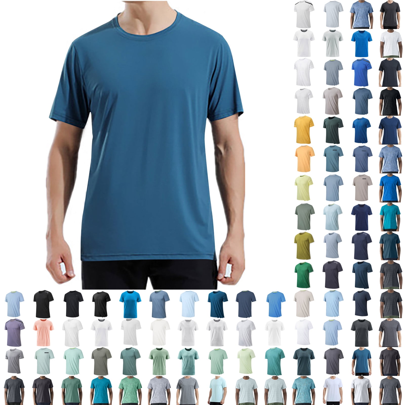 BADHUB Men’s Active Quick Dry Crew Neck T Shirts Athletic Running Gym ...