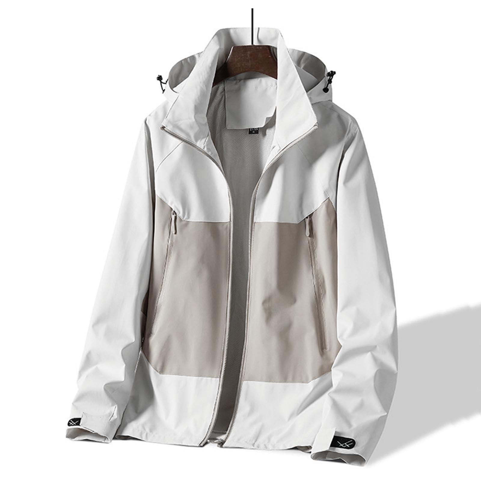 BADHUB Men's Big & Tall Coat Rain Jacket with Hood Water Resistant ...