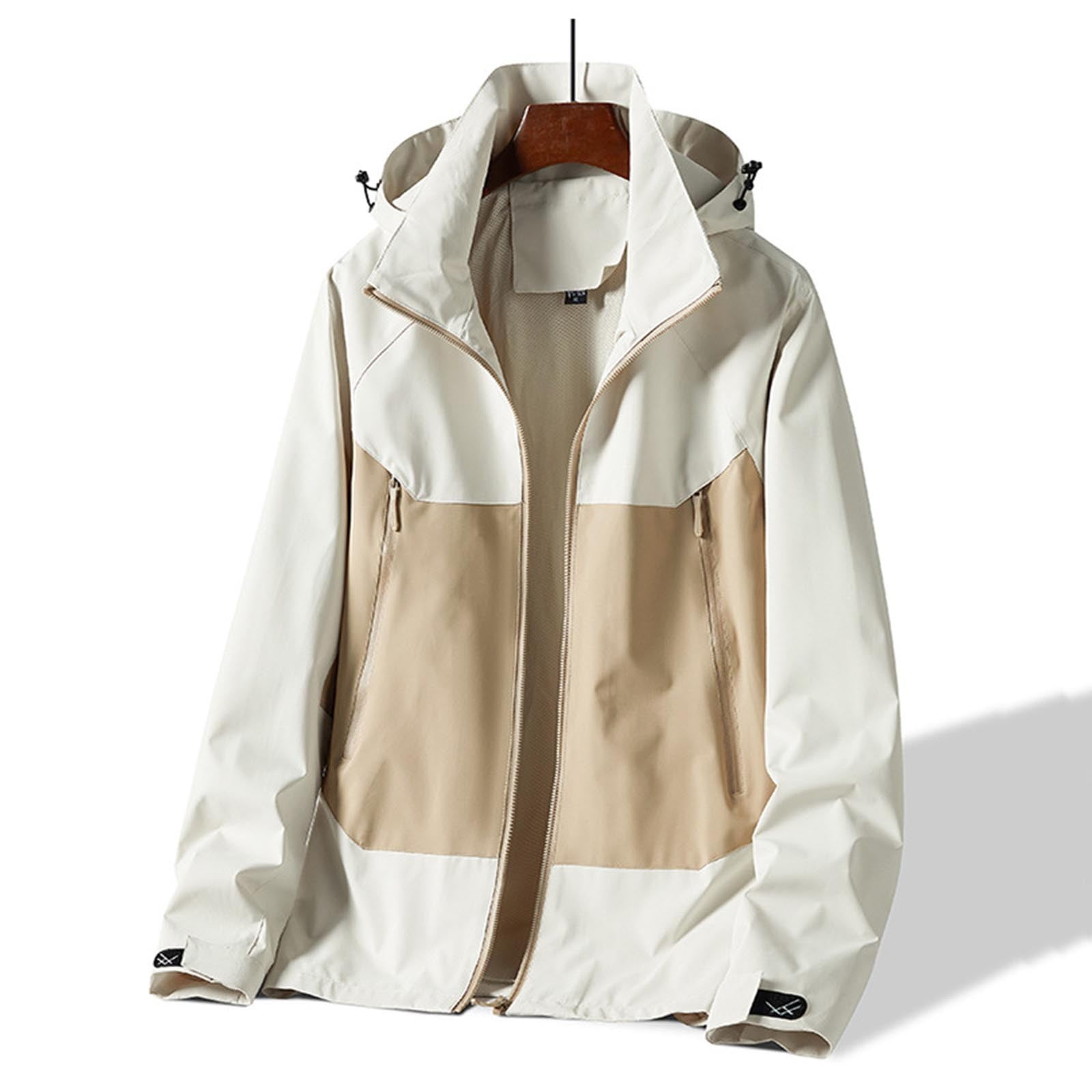 BADHUB Men's Big & Tall Coat Rain Jacket with Hood Water Resistant ...