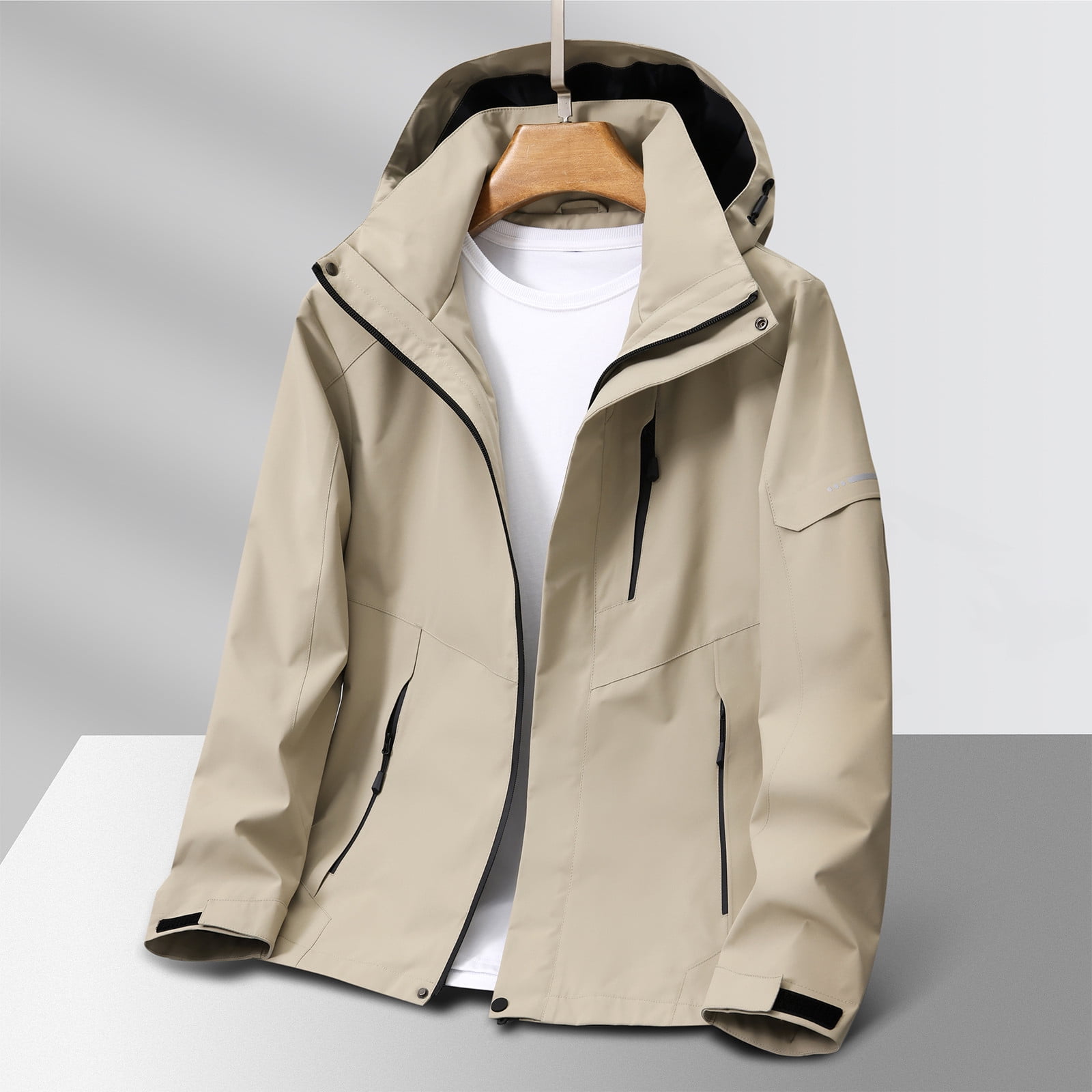 BADHUB Men's Big & Tall Coat Unisex Lightweight Rain Jacket Waterproof ...