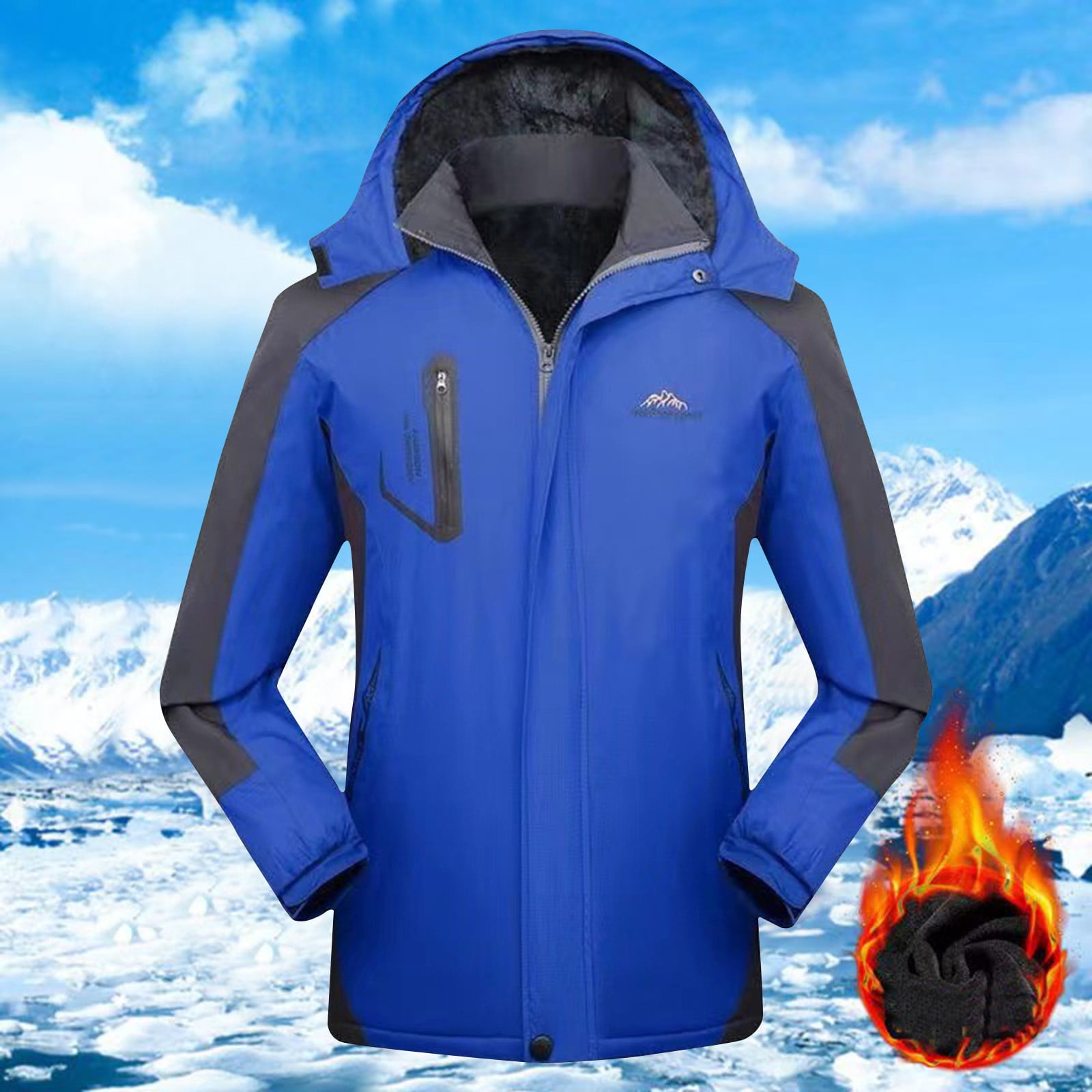 BADHUB Men's Big & Tall Coat Winter Warm Coat Waterproof Windbreaker ...