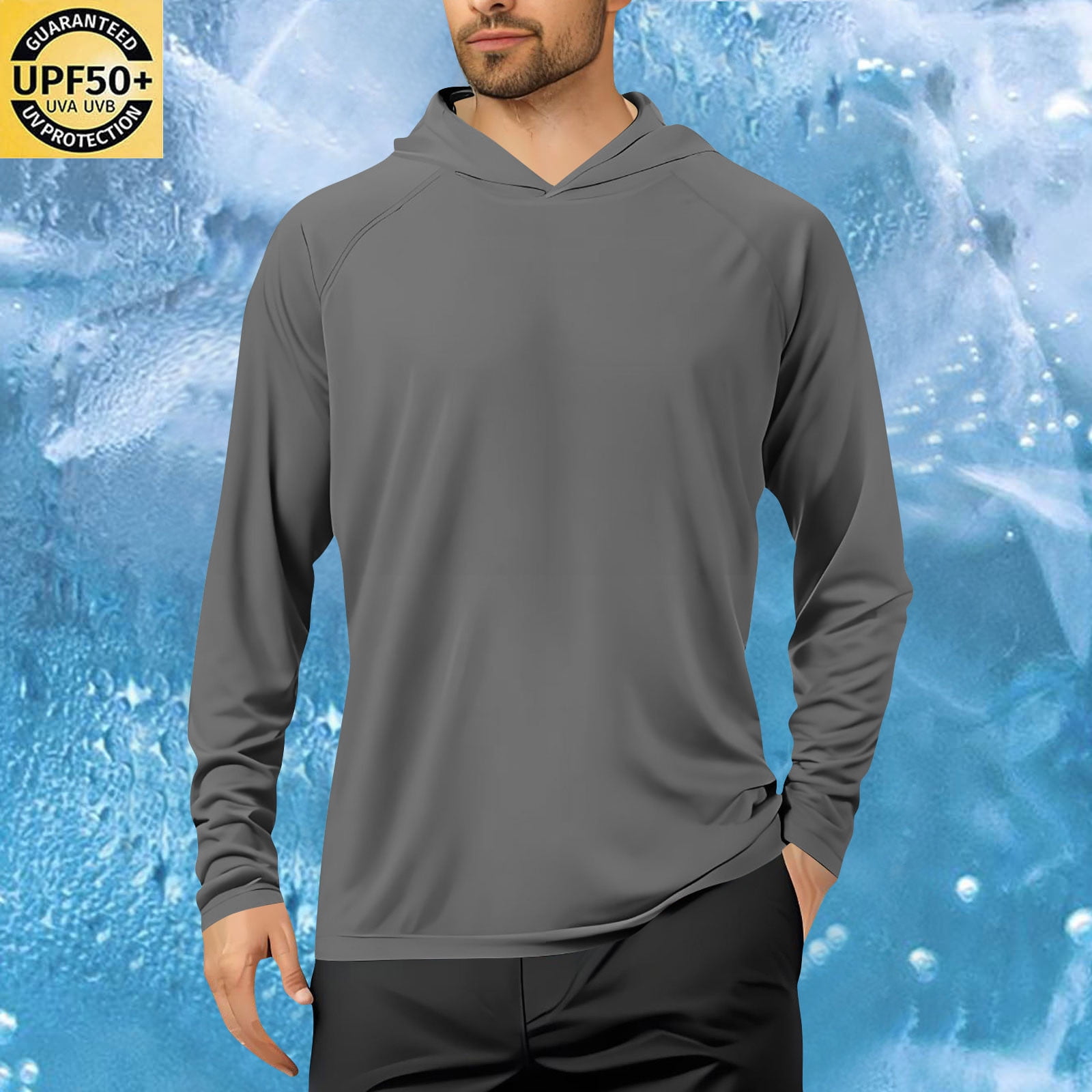 BADHUB Men's Sun Protection Hoodie Shirts UPF 50+ Long Sleeve UV SPF T ...