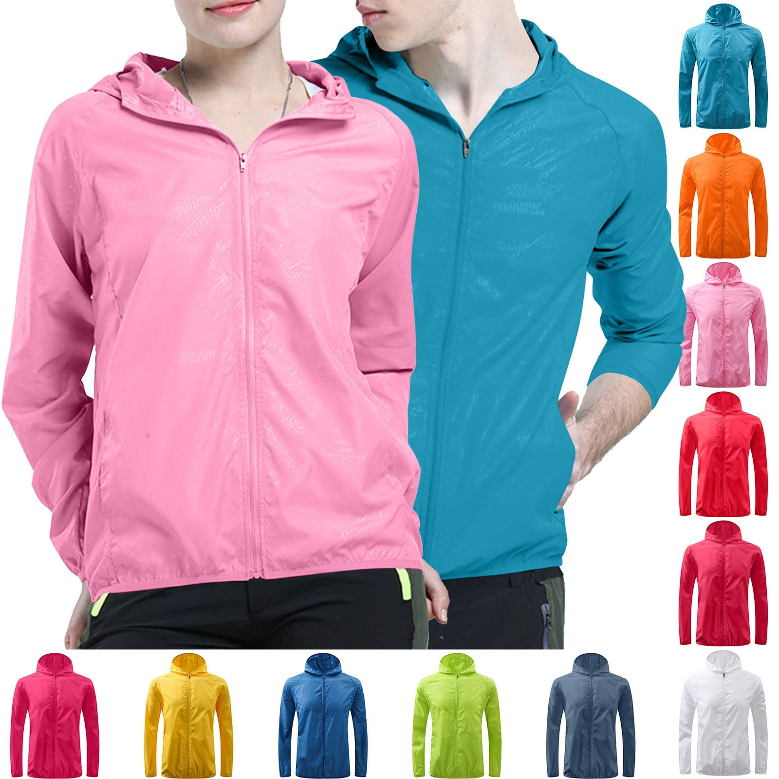 BADHUB Men's Sun Protection Outdoor Hoodie Jacket Full Zip Long Sleeve ...