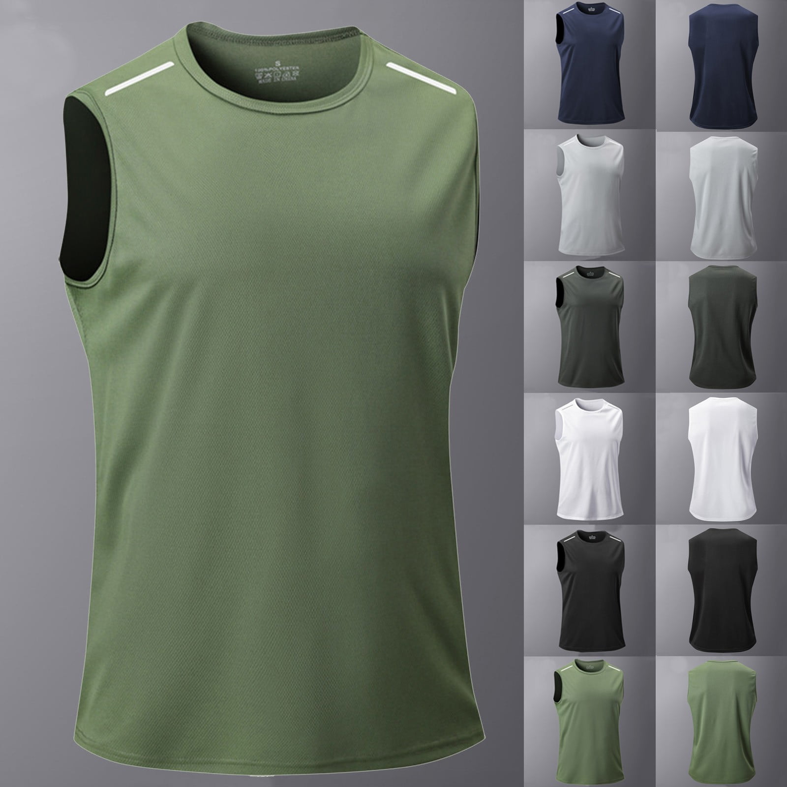 BADHUB Men's Tank Tops Quick Dry Workout Bodybuilding Muscle Sleeveless ...