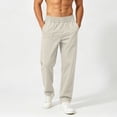BADHUB Mens Chino Pants Straight Fit Drawstring Pant Lightweight Flat ...