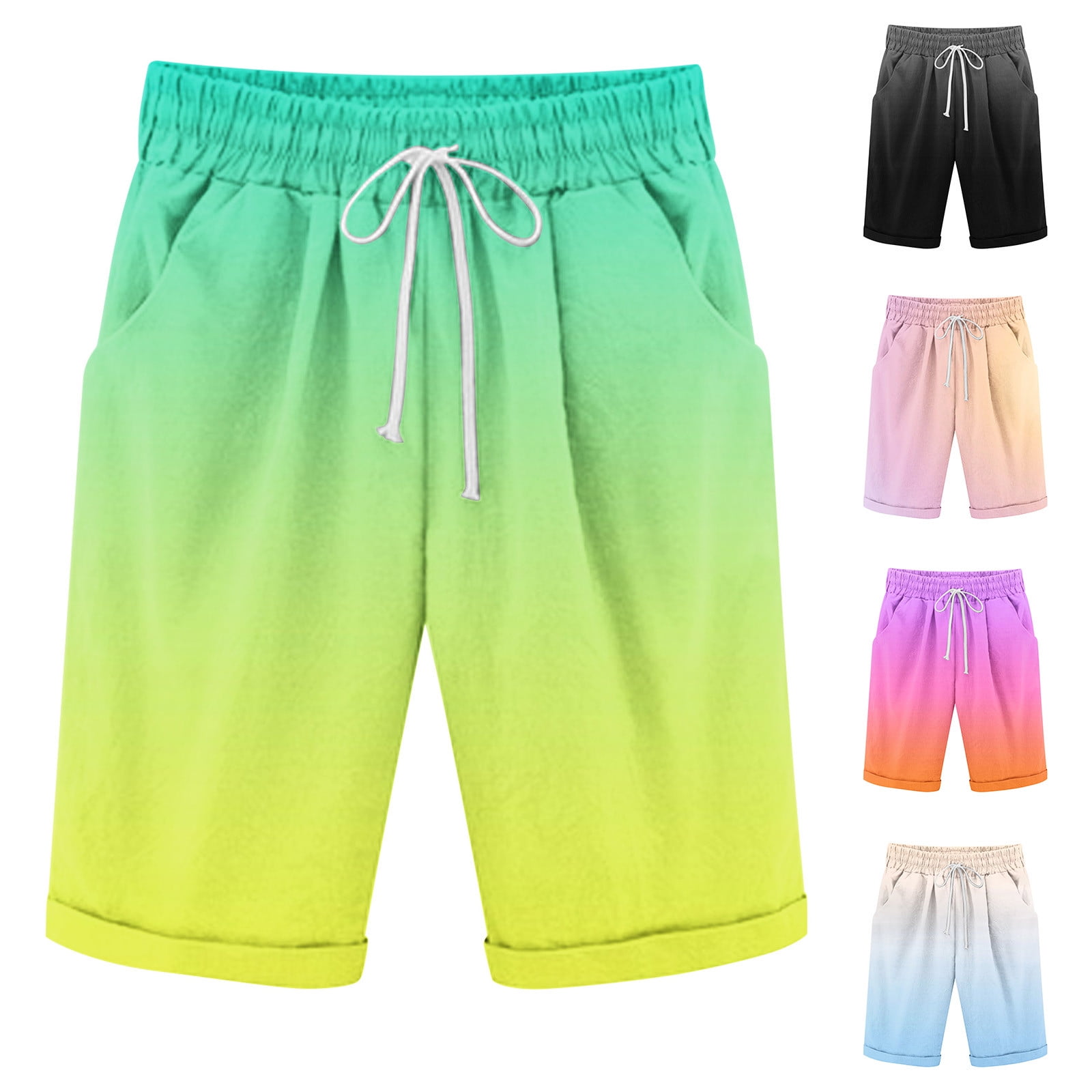 BADHUB Mens Gradient Shorts Clearance Plus Size Drawstring Elastic ...