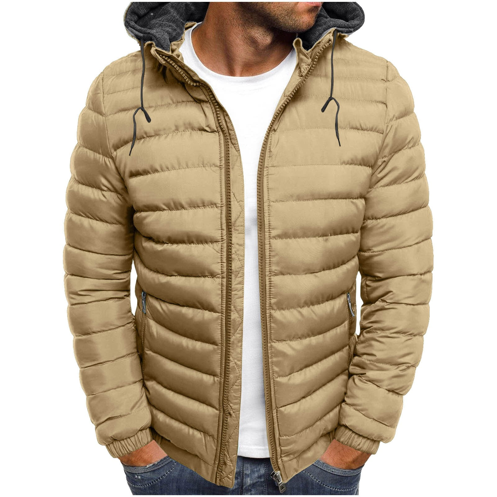 BADHUB Mens Packable Puffer Jacket Lightweight Hooded Insulated Winter ...