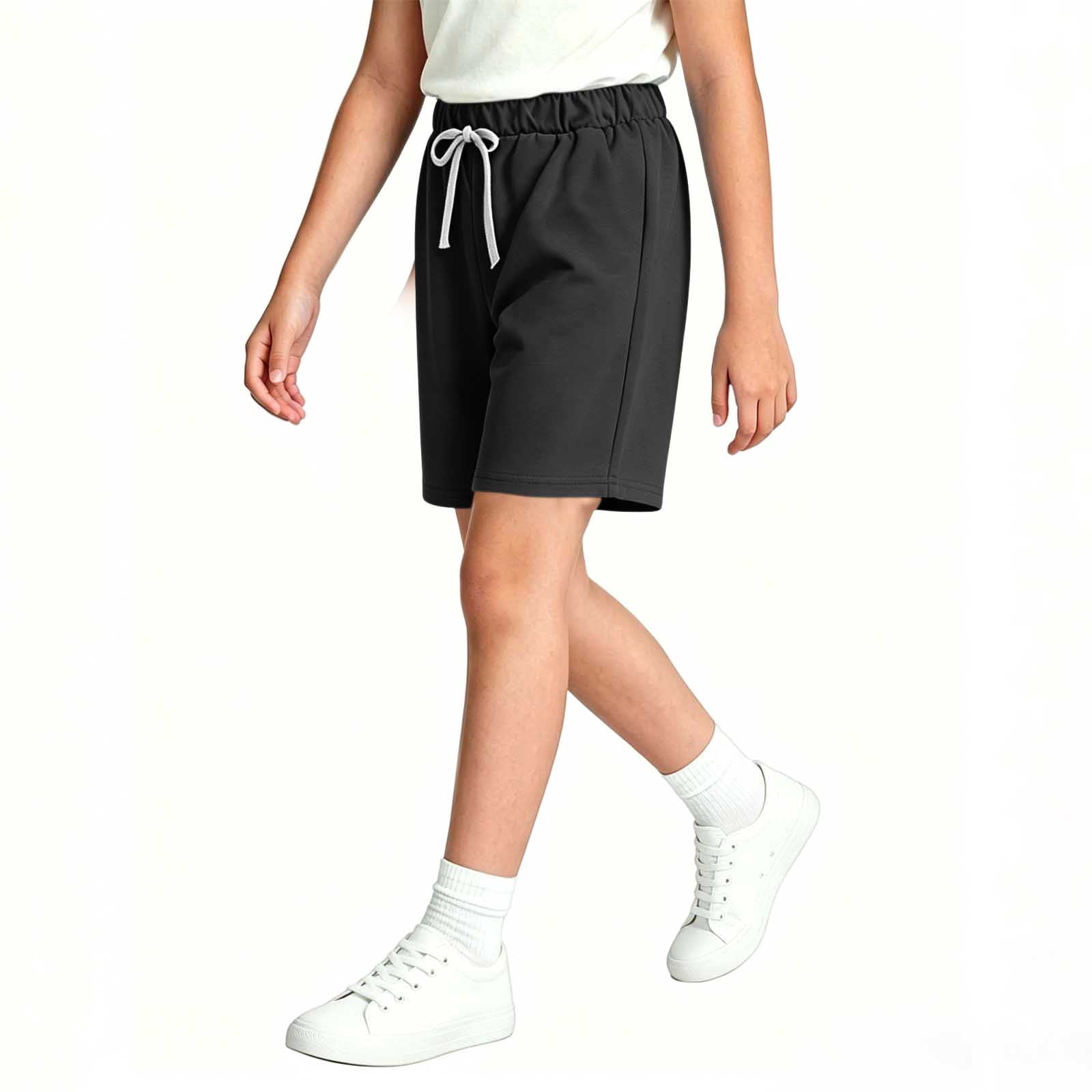 BADHUB School Uniform for Boys Girls Summer Casual Flat Front Shorts ...