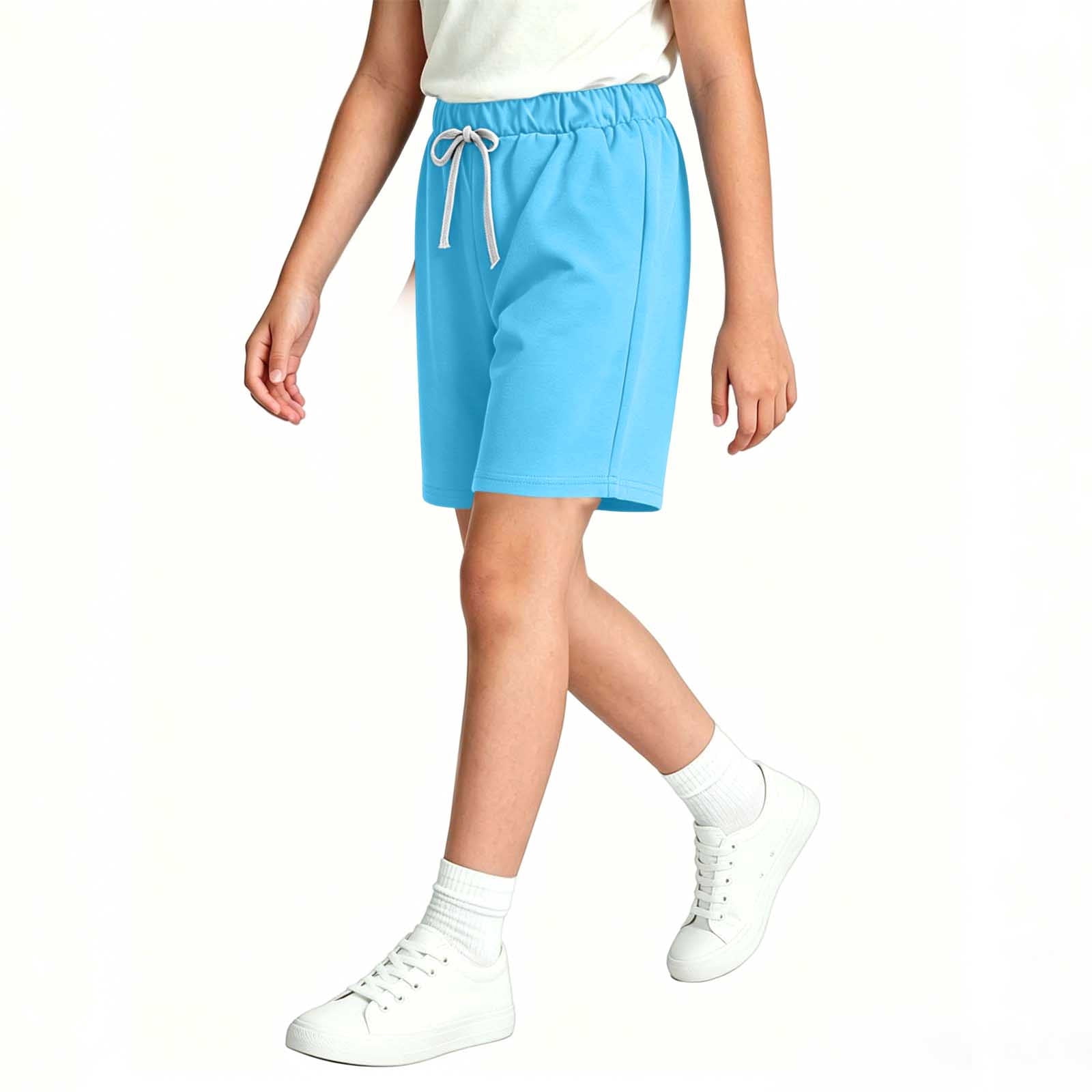 BADHUB School Uniform for Boys Girls Summer Casual Flat Front Shorts ...