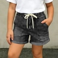 BADHUB Short Jean for Girls Elastic Waist Summer Fashion Y2k Denim ...
