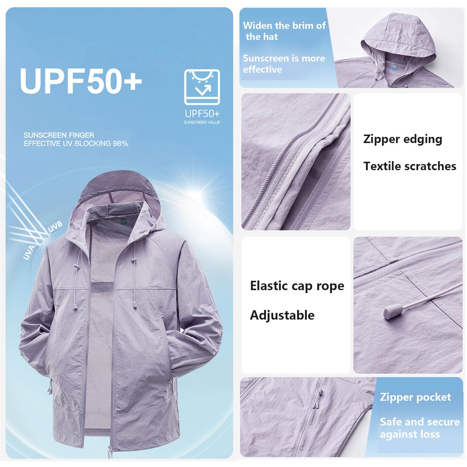 BADHUB Unisex UPF 50+ Sun Protection Hoodie Jacket for Men Women UV Outdoor Lightweigh Summer ...