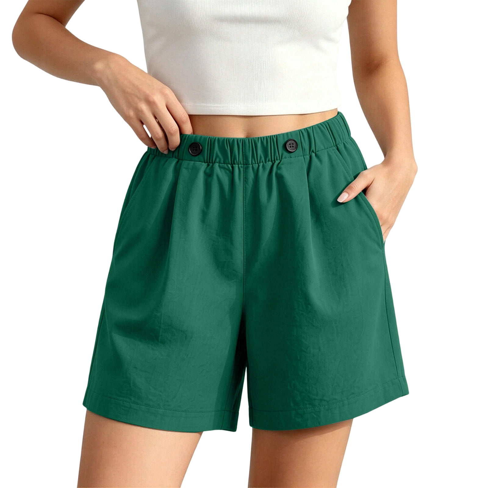 BADHUB Women's Oversize Shorts Loose Fit Summer Casual Short Elastic ...
