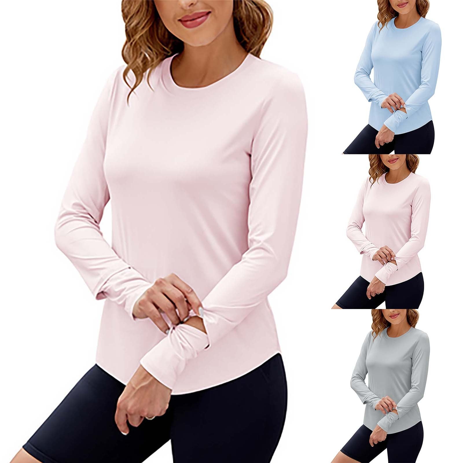 BADHUB Women's UPF 50+ Sun Shirts Long Sleeve Workout UV Protection Athletic Running Lightweight ...