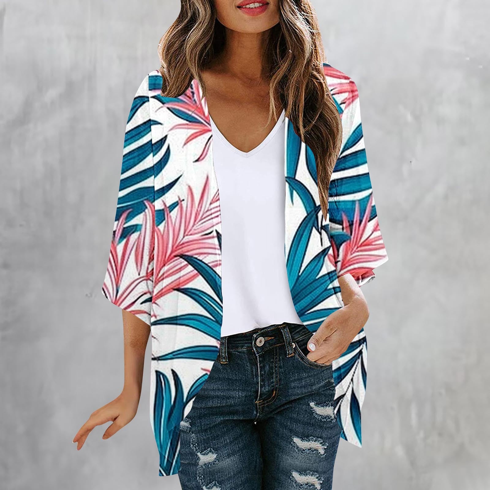 BADHUB Womens Kimonos Beach Cover Up Hawaiian Chiffon Kimono Cardigan ...