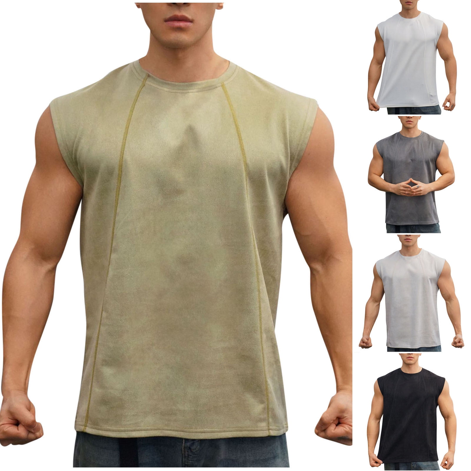 BADHUB Workout Tank Tops for Men 2025 Trendy Bodybuilding Muscle Cut Off Gym Sleeveless Shirts ...
