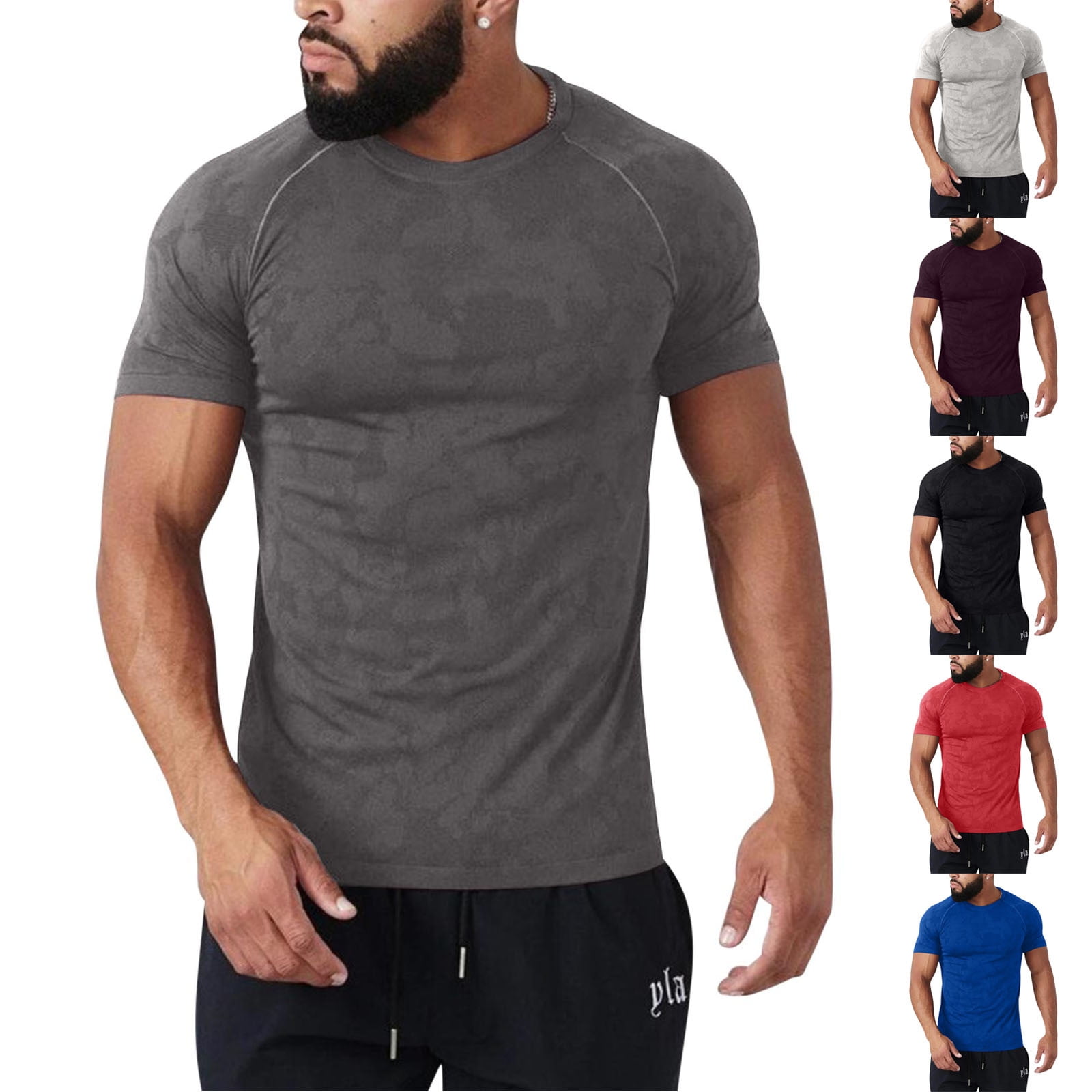 BADHUB Workout Tops for Men 2025 Summer Compression Gym Muscle Quick ...