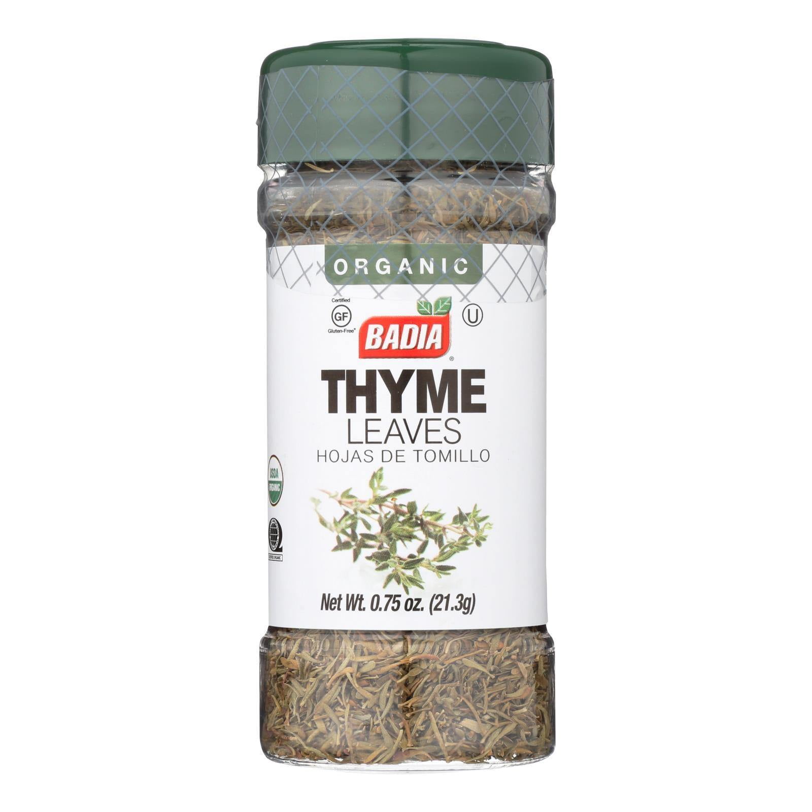BADIA SPICES Organic Thyme Leaves, 0.8 OZ - Walmart.com