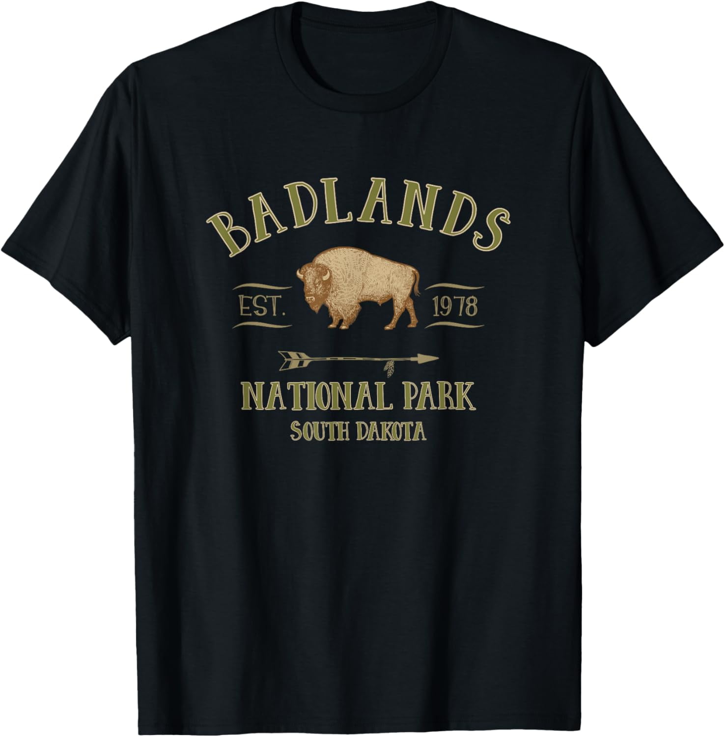 BADLANDS NATIONAL PARK South Dakota Bison T-Shirt - Walmart.com