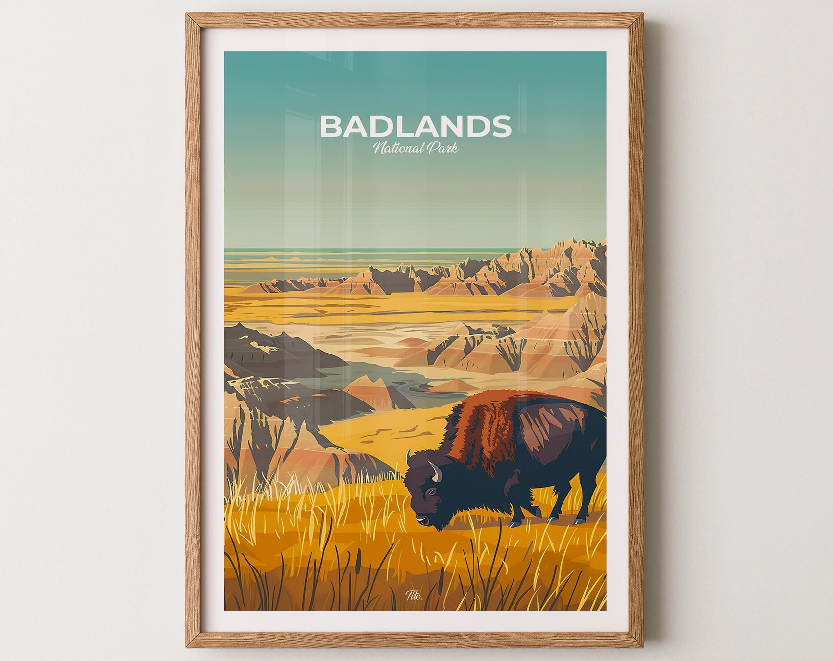 BADLANDS Poster, Badlands Travel Poster, Badlands Art Print, Badlands ...