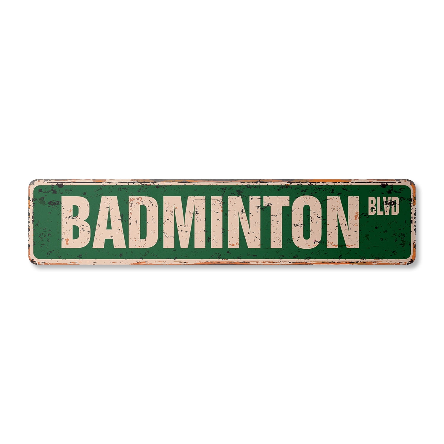 BADMINTON Vintage Aluminum Street Sign shuttlecock racquet shuttle net ...