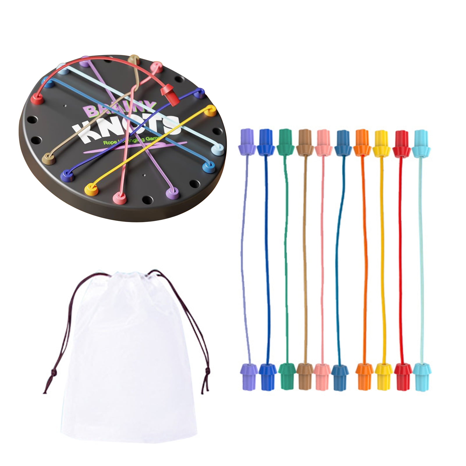 BAELLERT 1/2/3 Sets Brainy Knots Rope Untangling Game Logic Thinking Twisted Rope Challenge ...