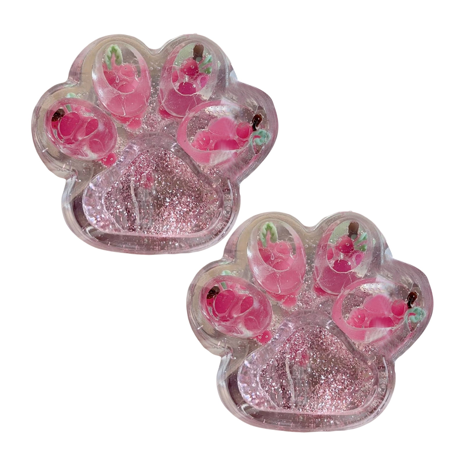 BAELLERT 1/2Pcs Pink Strawberry Cat Paw Toy Stress Relief Grape Kitten ...
