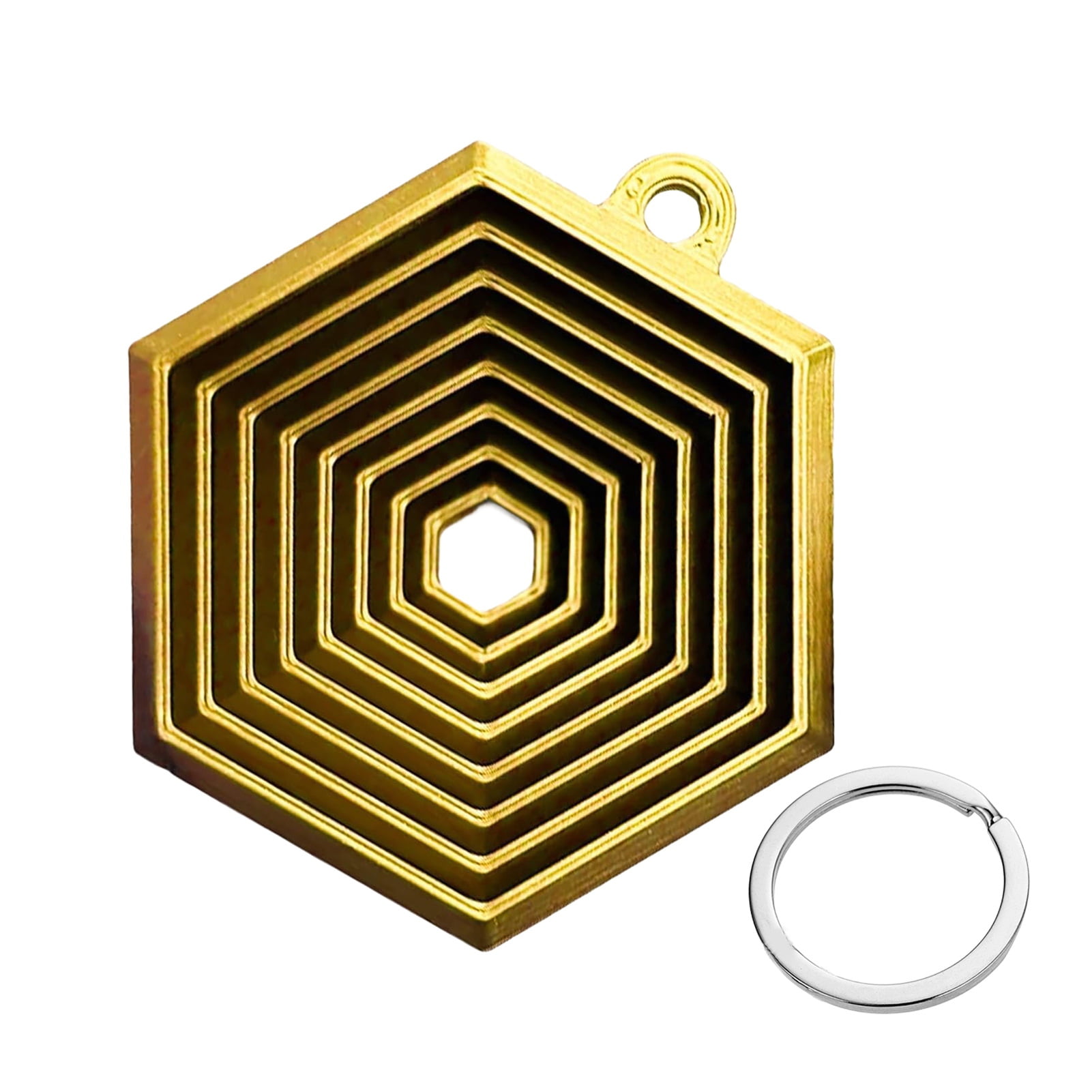 BAELLERT 1/4Pcs Fractal Fidget Hexagon with Keychain 3D Printed Stress ...