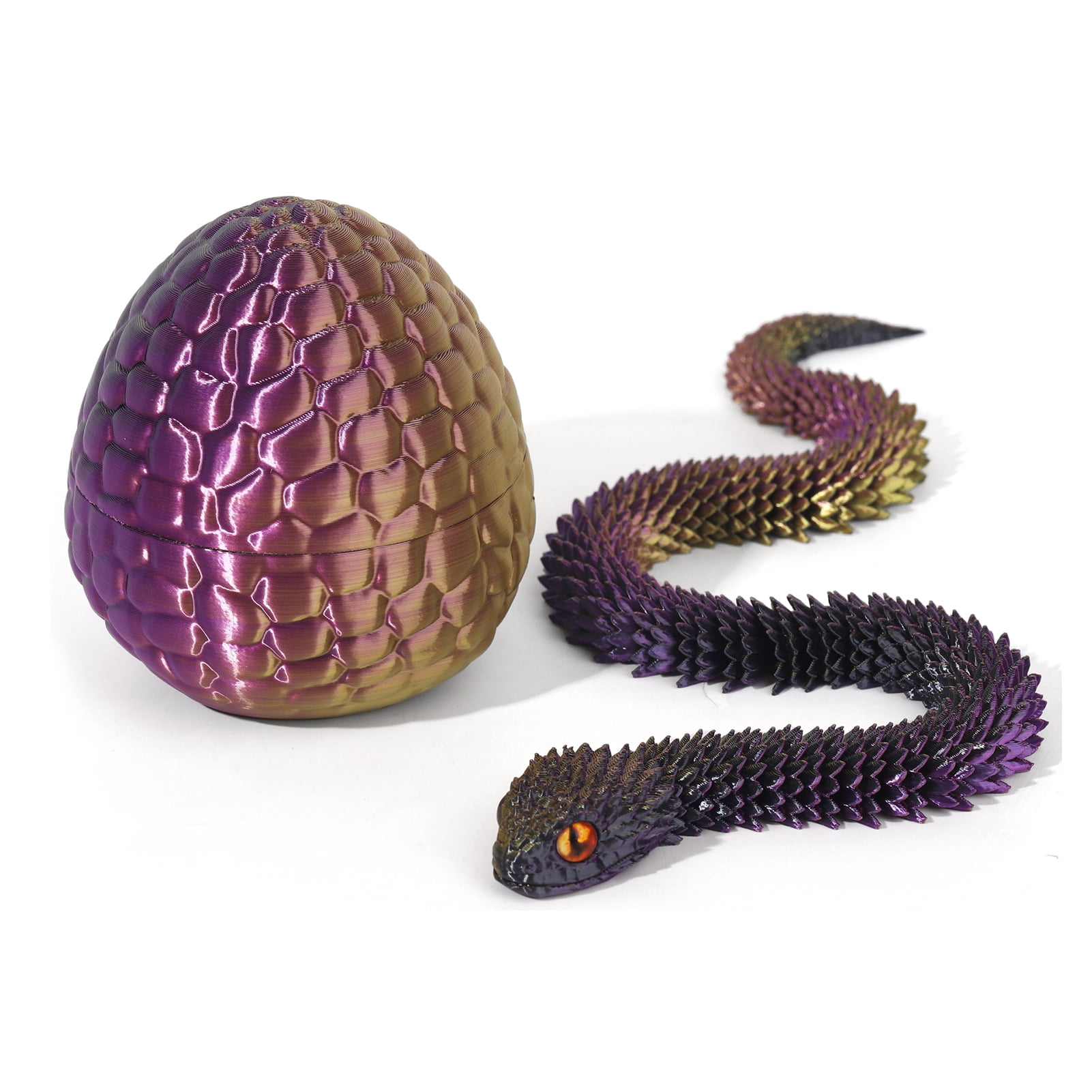 BAELLERT 1 Set 3D Printed Snake Egg Figurine Movable Joints Snake ...