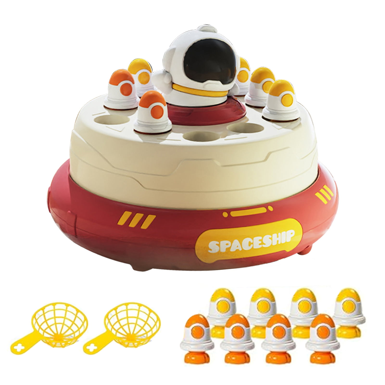 BAELLERT 1 Set Bouncing Spaceship Turntable Toy Rotating Rocket ...