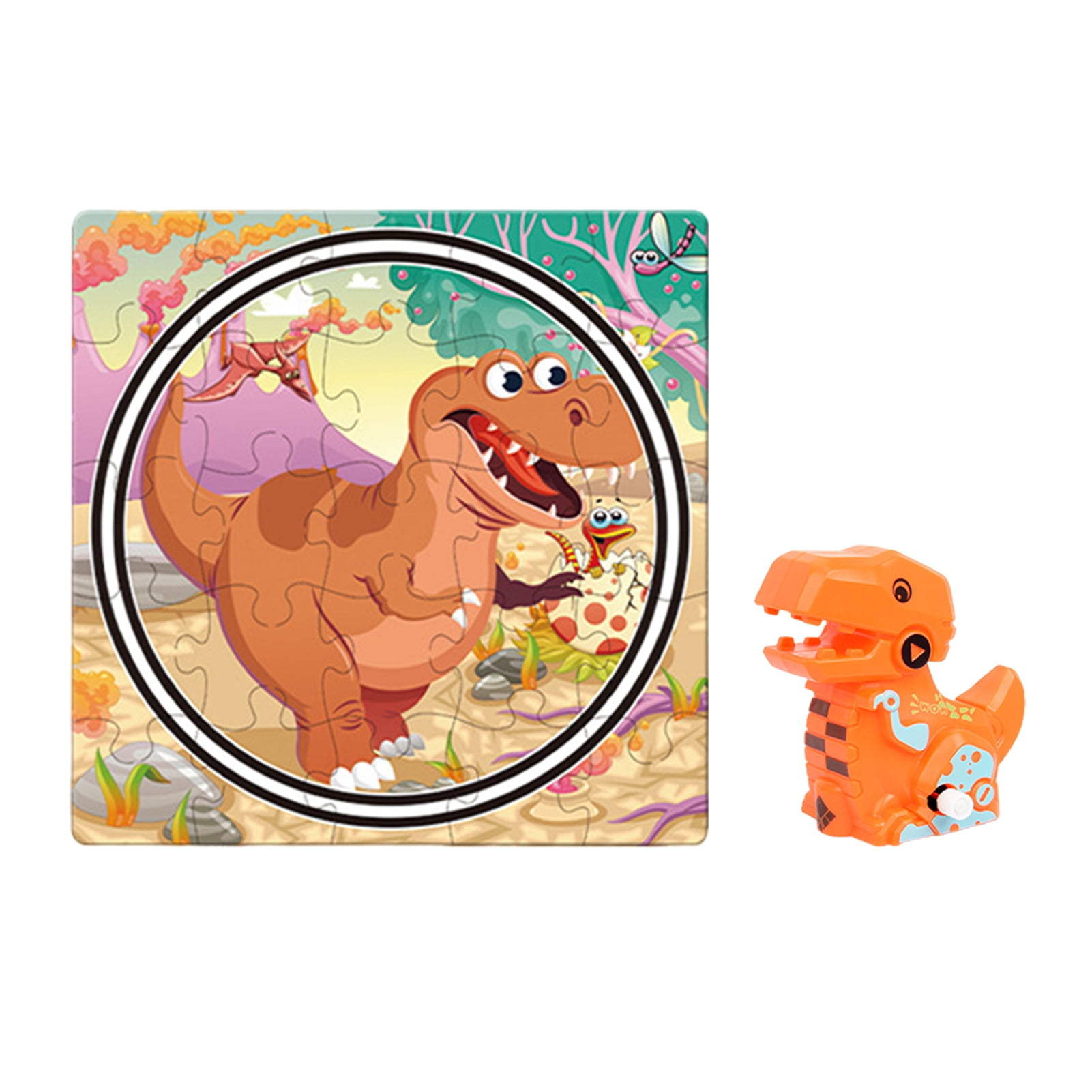 BAELLERT 1 Set Dinosaur Track Puzzle Toy with Triceratops Tyrannosaurus ...