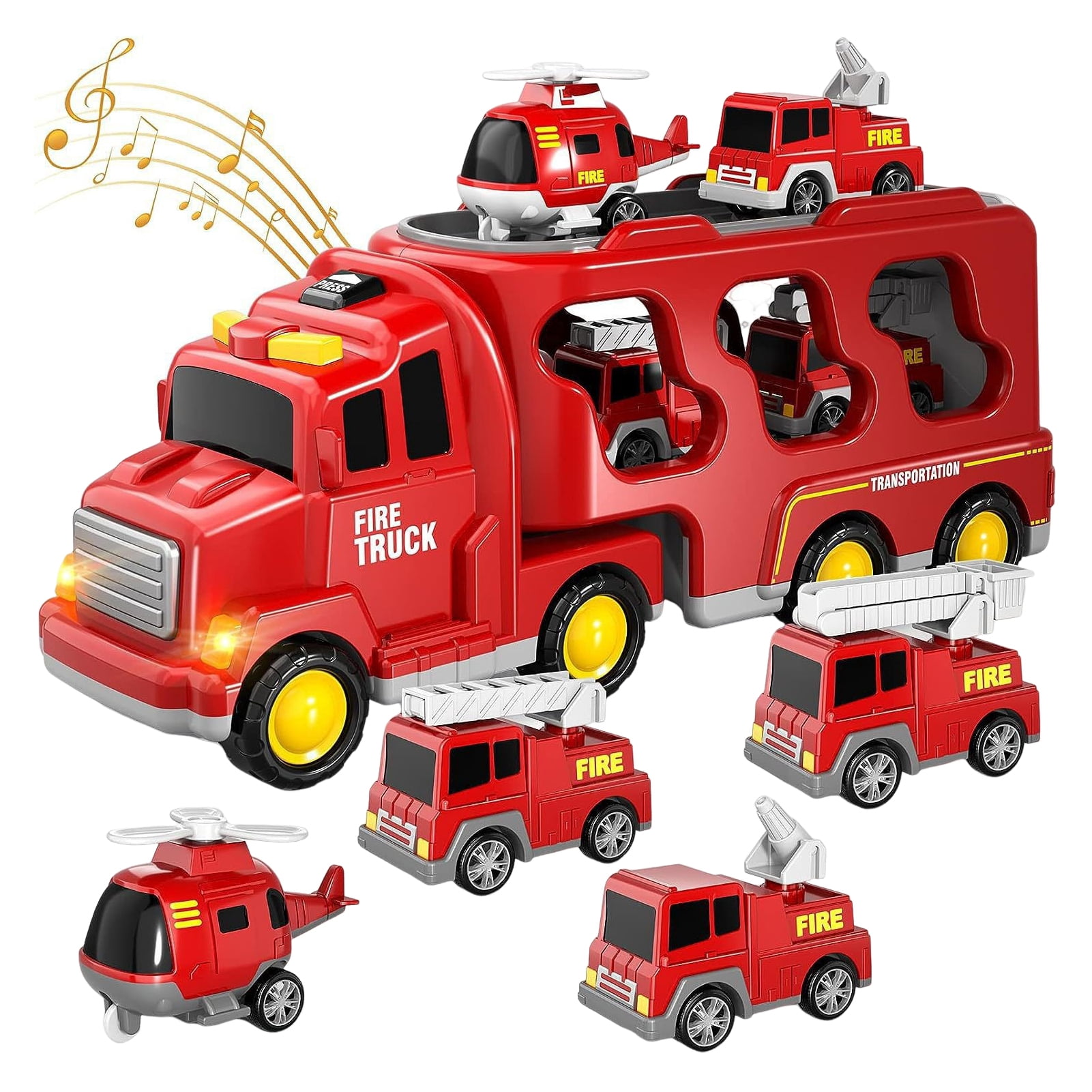 BAELLERT 1 Set Kids Carrier Truck Toy with Music Light Inertial Drive ...
