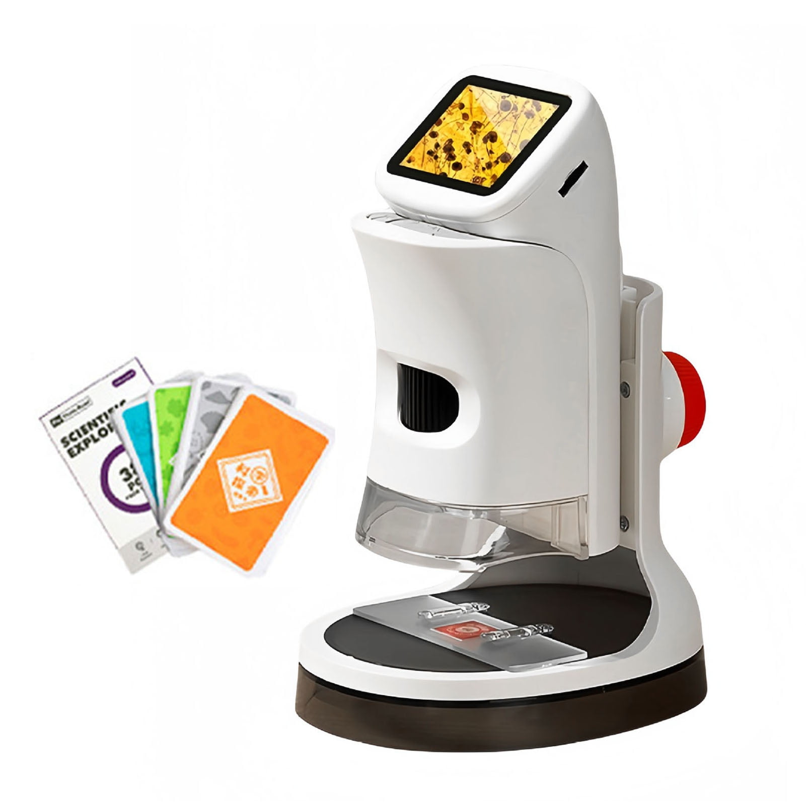 BAELLERT 1 Set Kids Microscope Toy with 38 Collection Cards 1000X ...