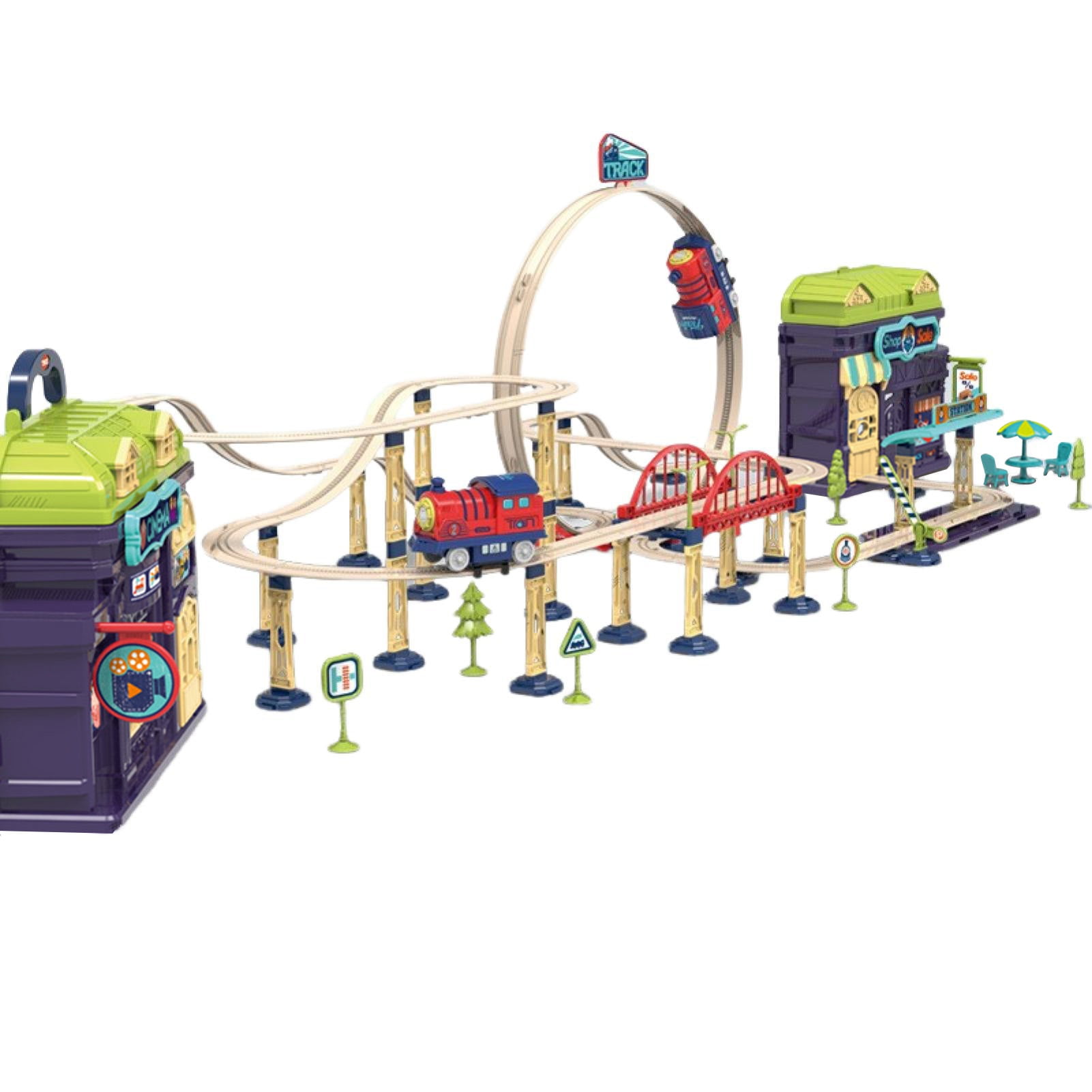 BAELLERT 1 Set Kids Train Track Kit Toddlers Boys Girls Educational ...