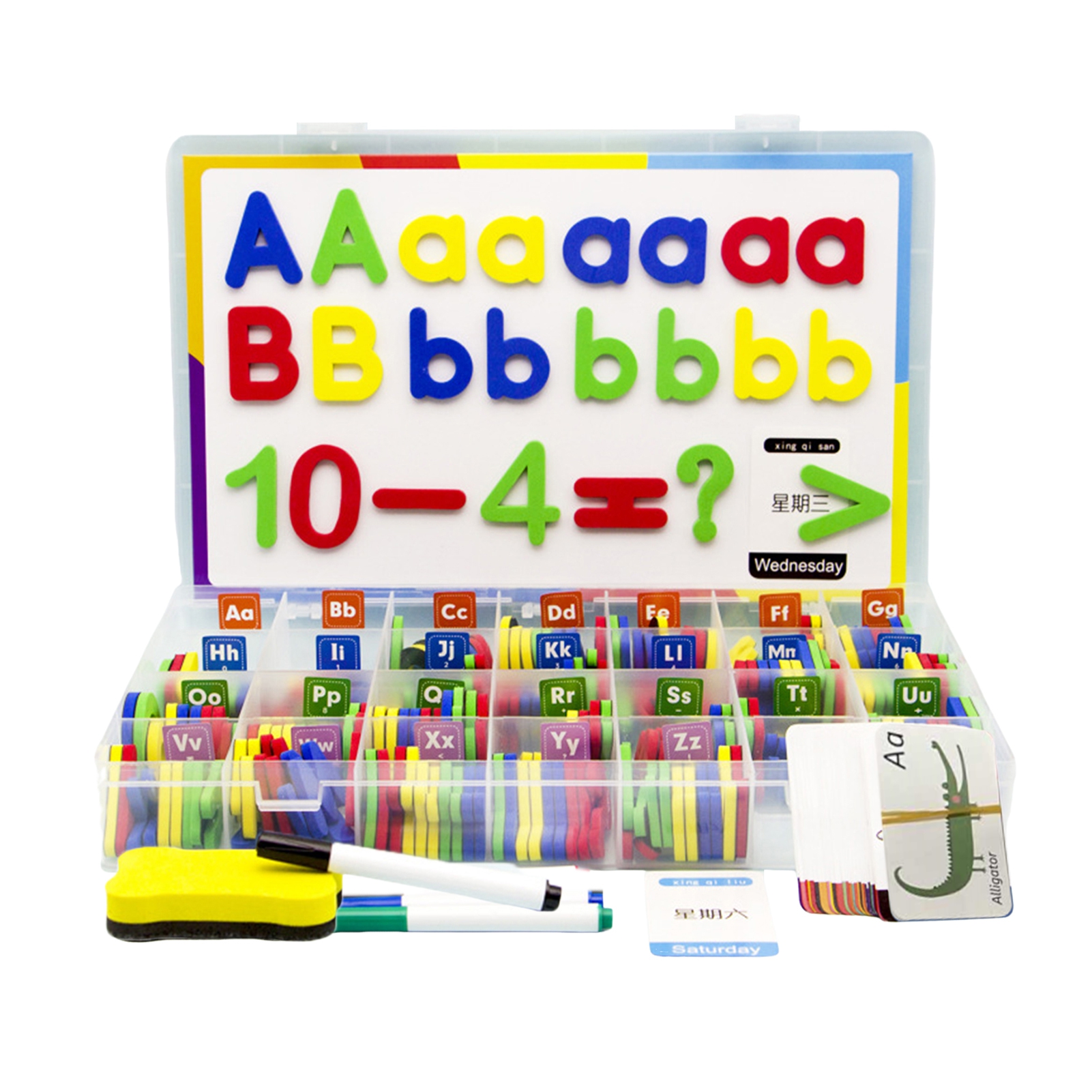 BAELLERT 1 Set Magnetic English Letter Toy Colorful Uppercase Lowercase ...