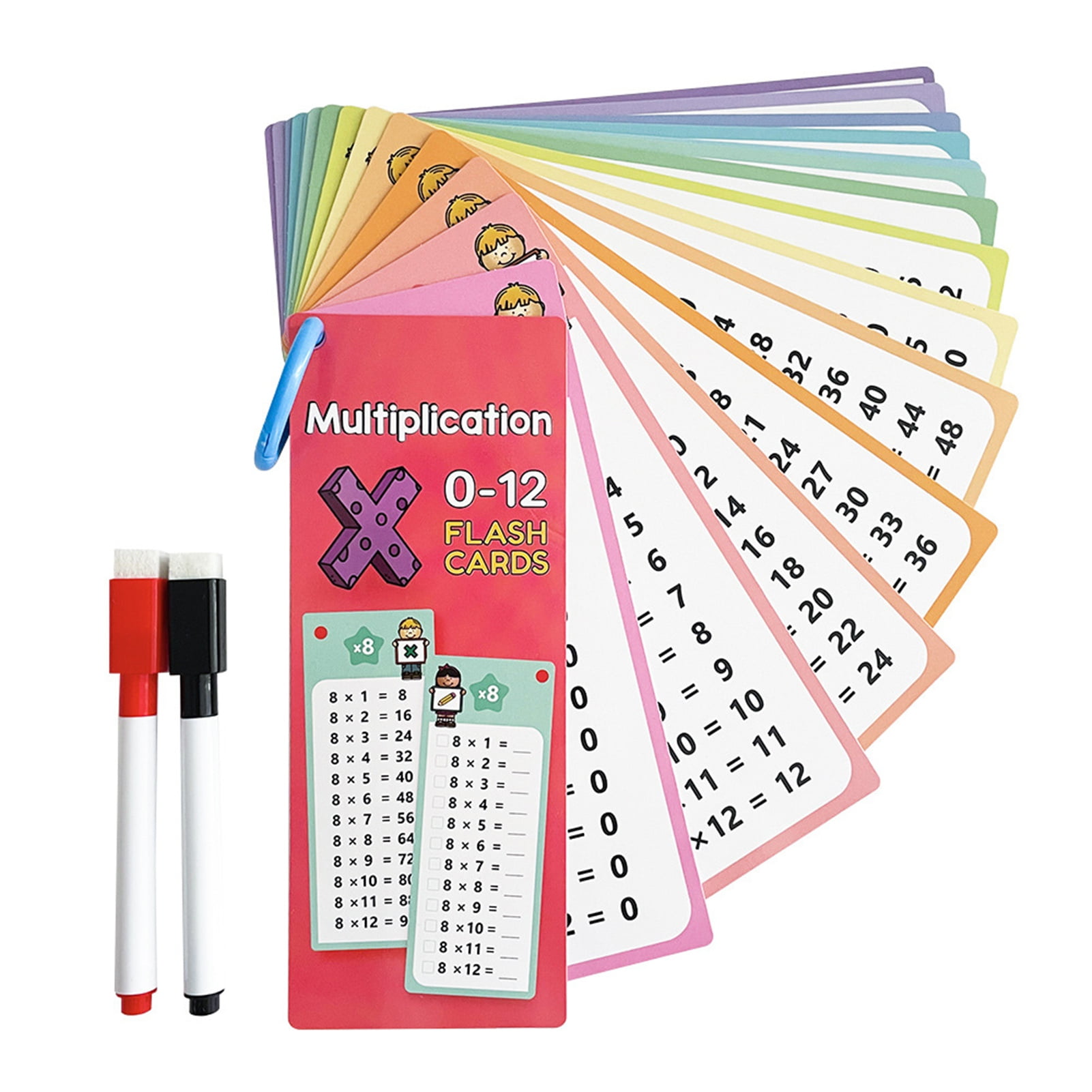 BAELLERT 1 Set Math Flash Cards with 2 Pens Addition Subtraction ...