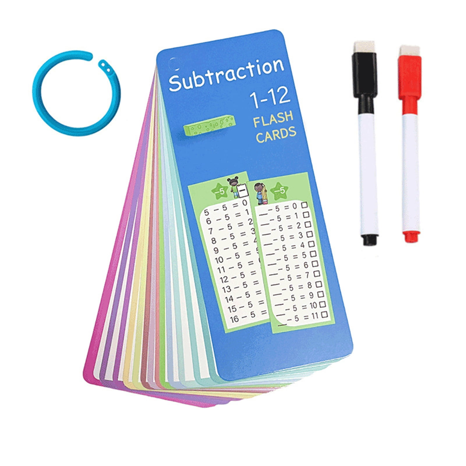 BAELLERT 1 Set Math Flash Cards Addition Subtraction Multiplication ...