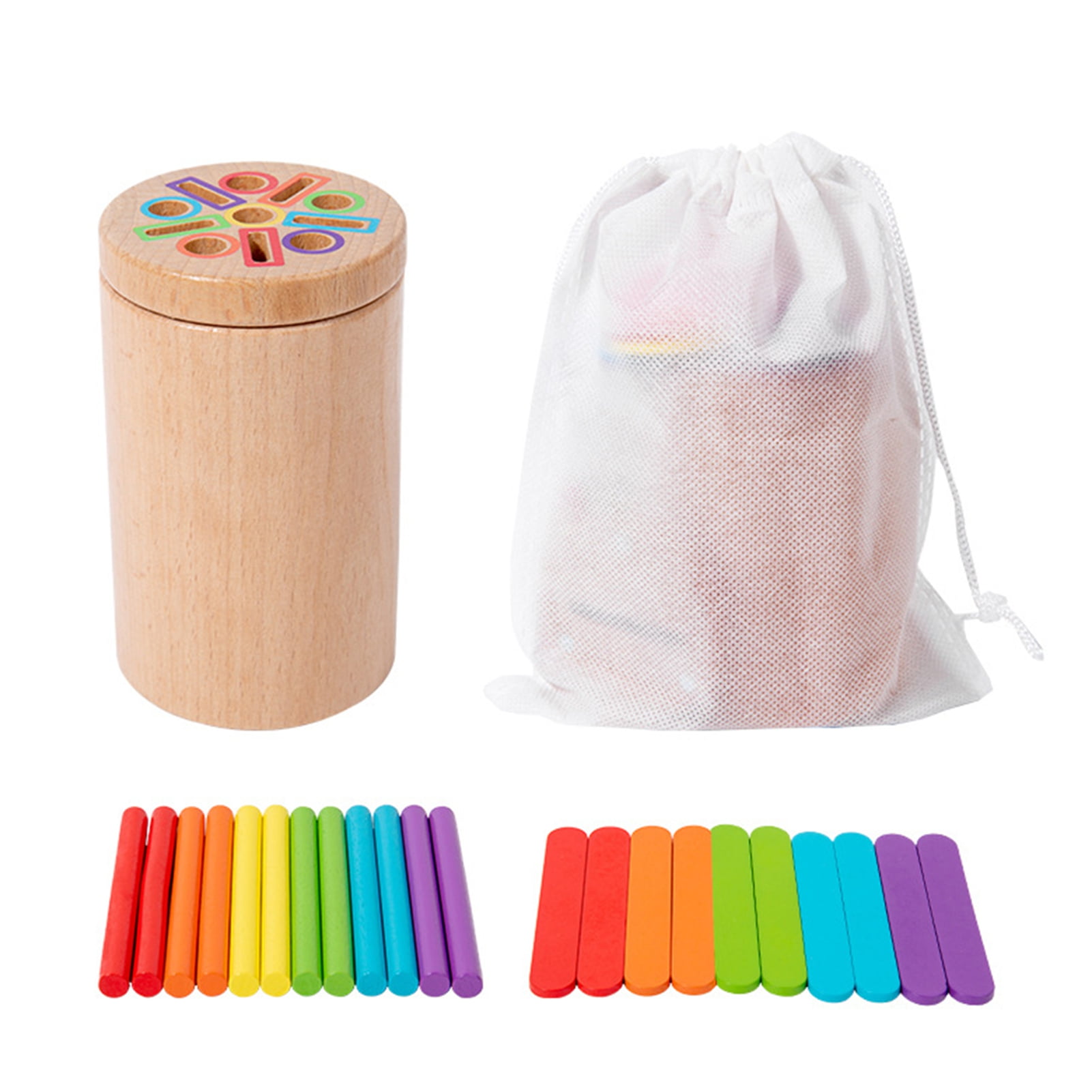 BAELLERT 1 Set Montessori Wooden Color Sorting Toy Educational Fine ...