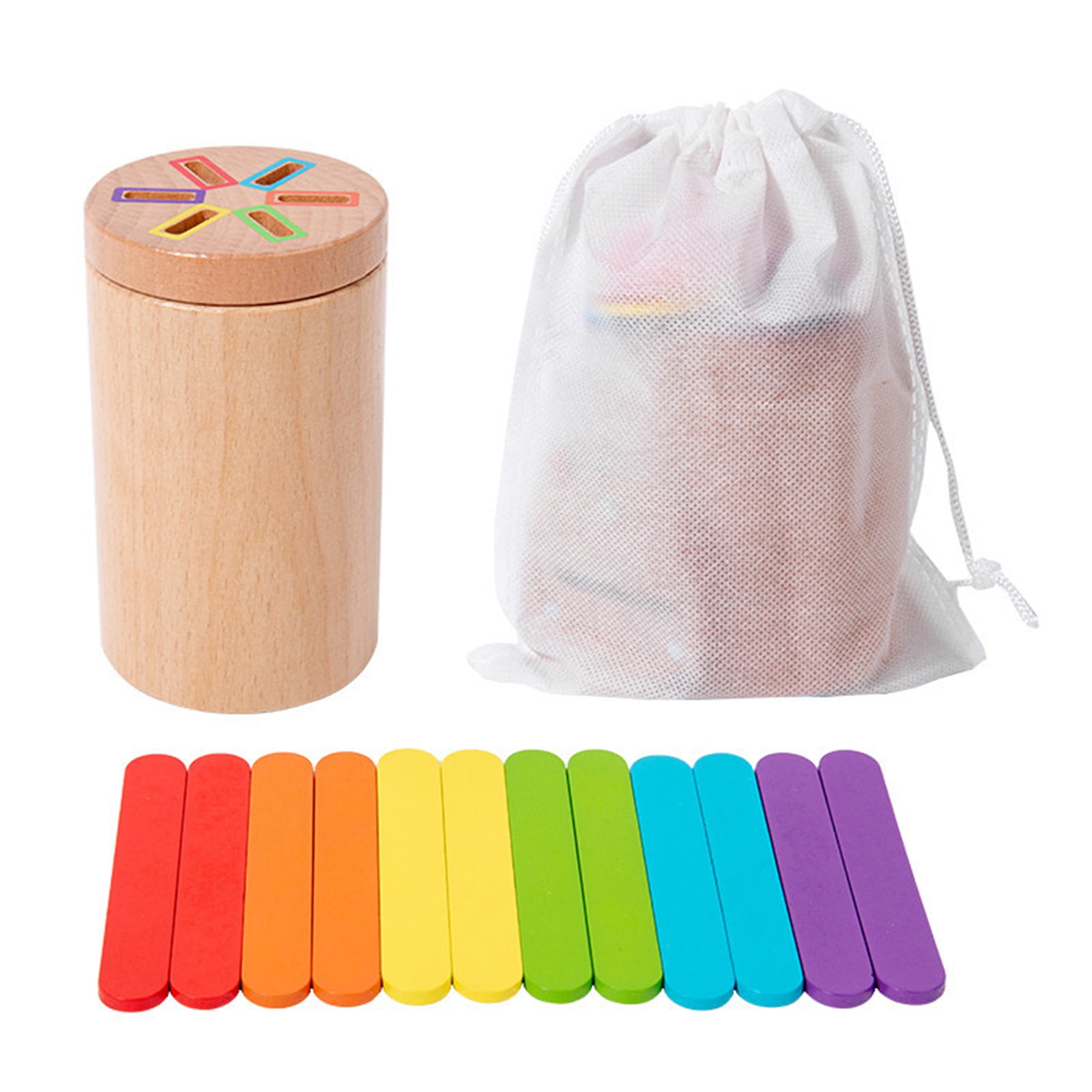BAELLERT 1 Set Montessori Wooden Color Sorting Toy Educational Fine ...
