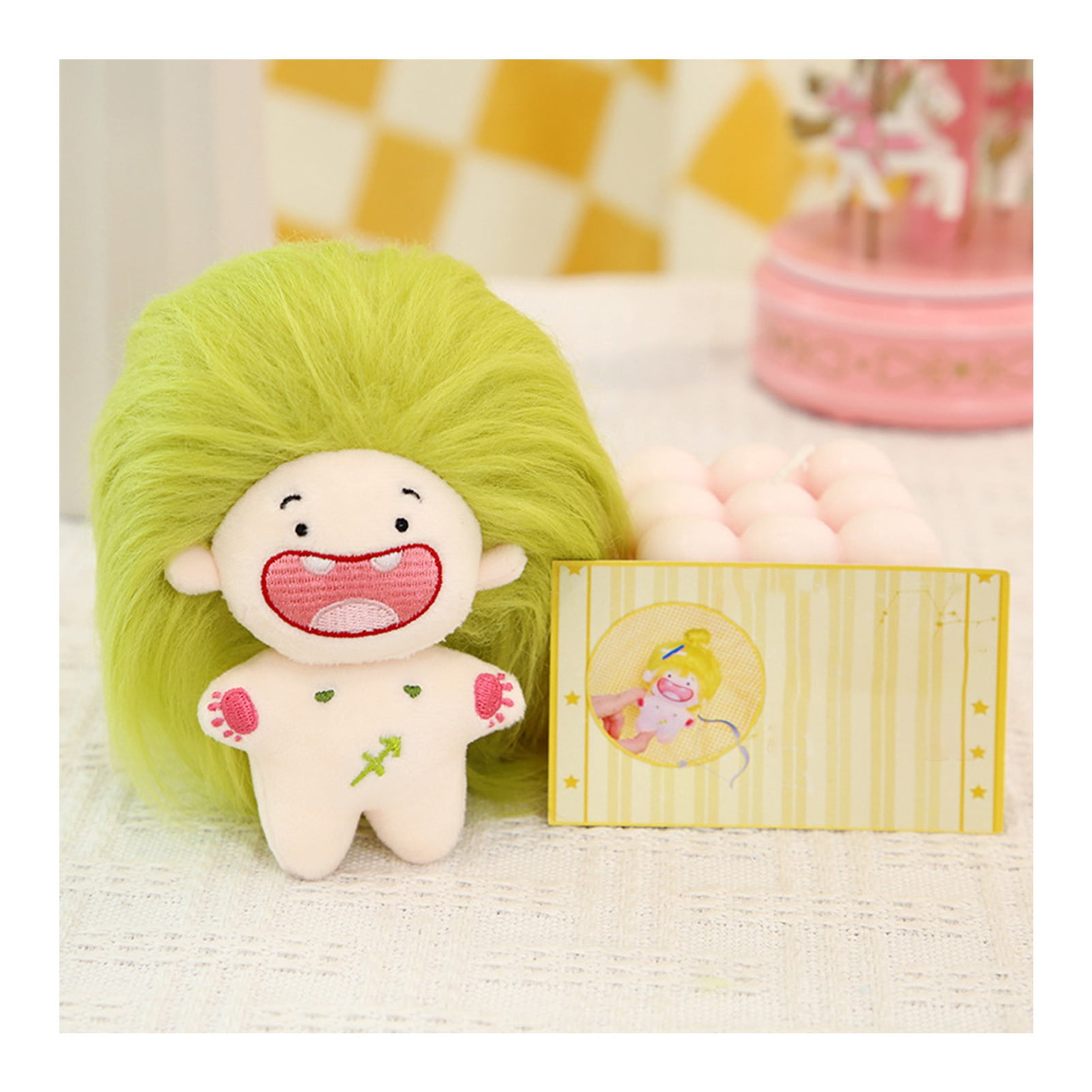 BAELLERT 11cm Naked Doll Toy Colorful Fluffy Hair Deciduous Teeth 12 ...