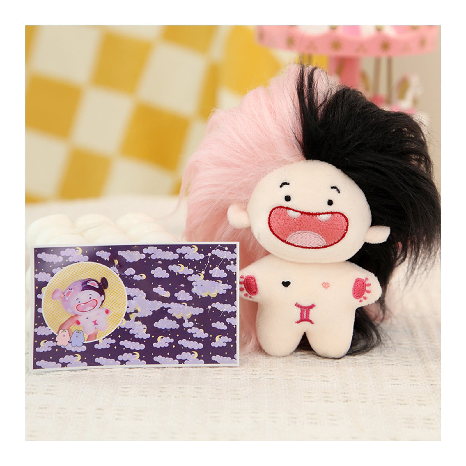 BAELLERT 11cm Naked Doll Toy Colorful Fluffy Hair Deciduous Teeth 12 ...