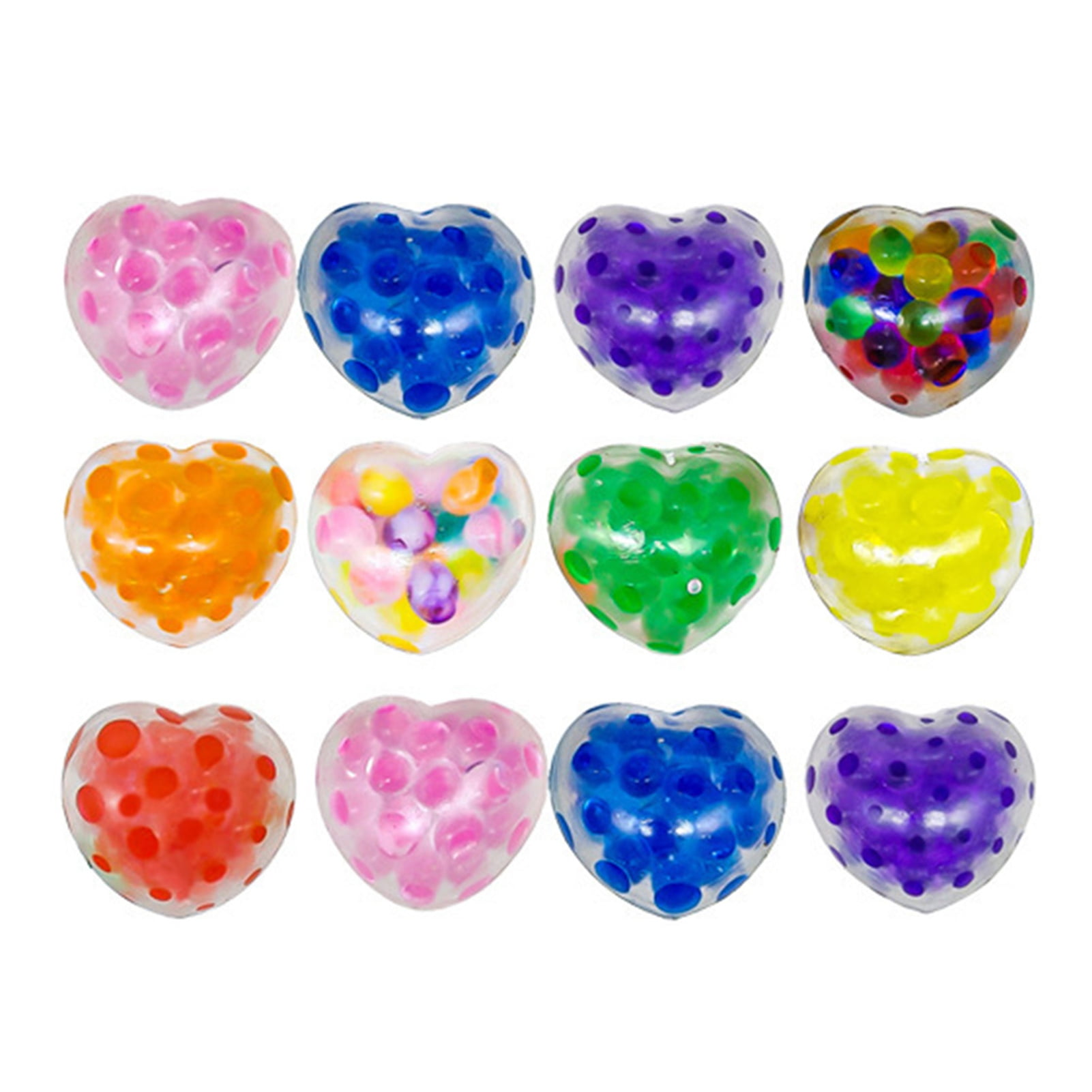 BAELLERT 12Pcs Bead Filled Stress Ball Mini Love Heart Pinch Sensory ...