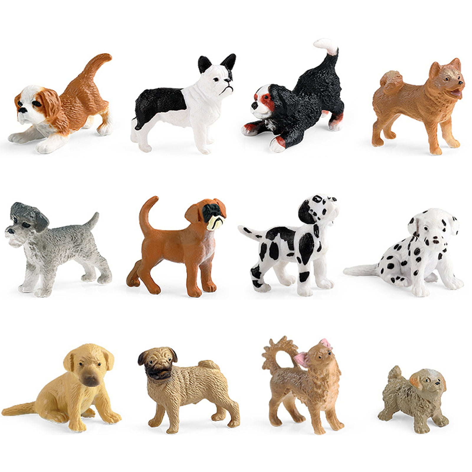 BAELLERT 12Pcs Simulation Cat/Dog Figurine Realistic Miniature Cute ...