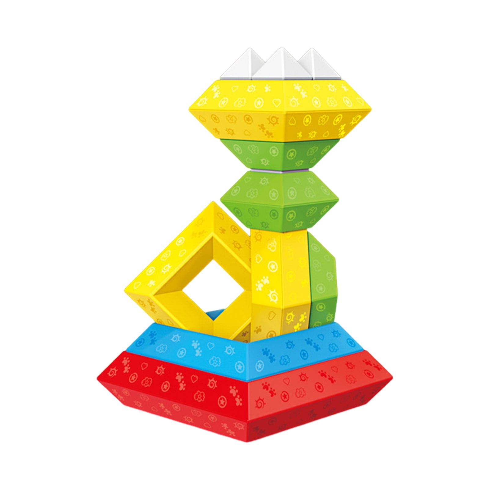 BAELLERT 15/30Pcs/Set Kids Building Block Toy Color Shape Cognition Toddlers Stacking Pyramid ...