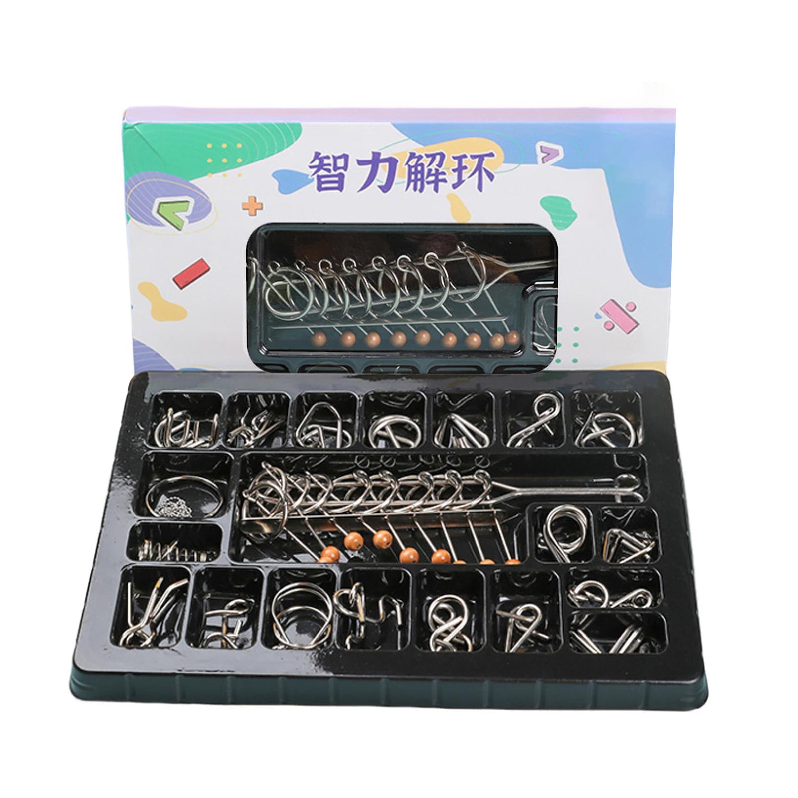 BAELLERT 20/25/30/32/40Pcs/Set Metal Puzzle Ring Brain Teaser 3D Wire ...