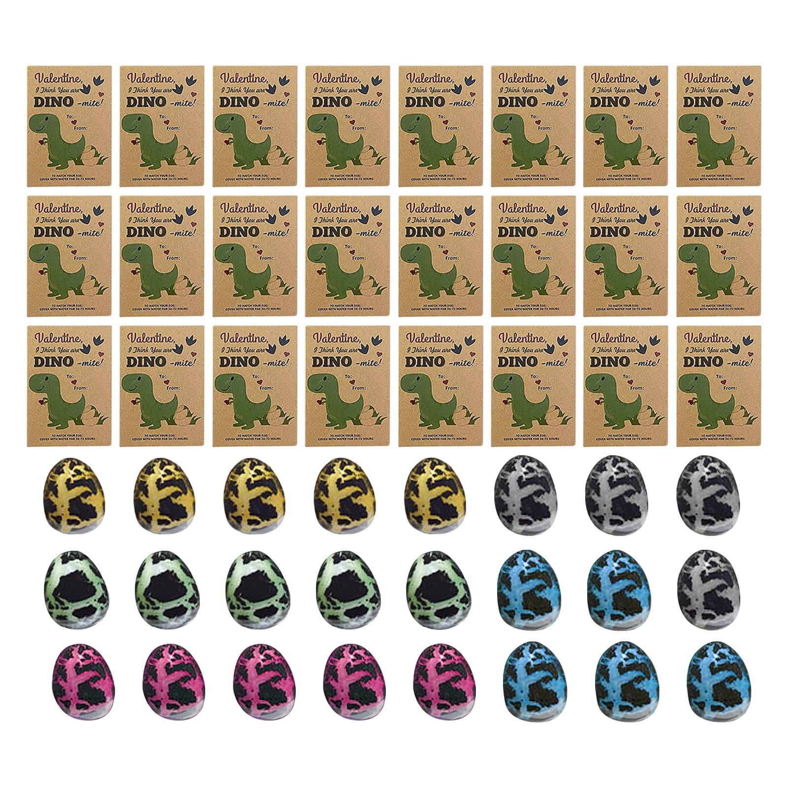 BAELLERT 24Pcs Easter Dinosaur Egg Hatching Toy with Greeting Cards ...