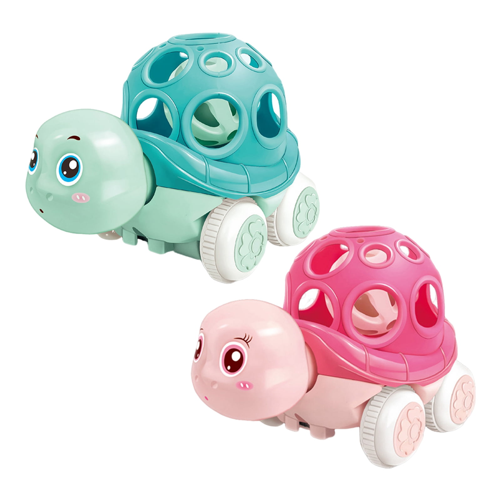 BAELLERT 2Pcs Kids Inertia Drive Car Toy Push And Go Cartoon Turtle ...